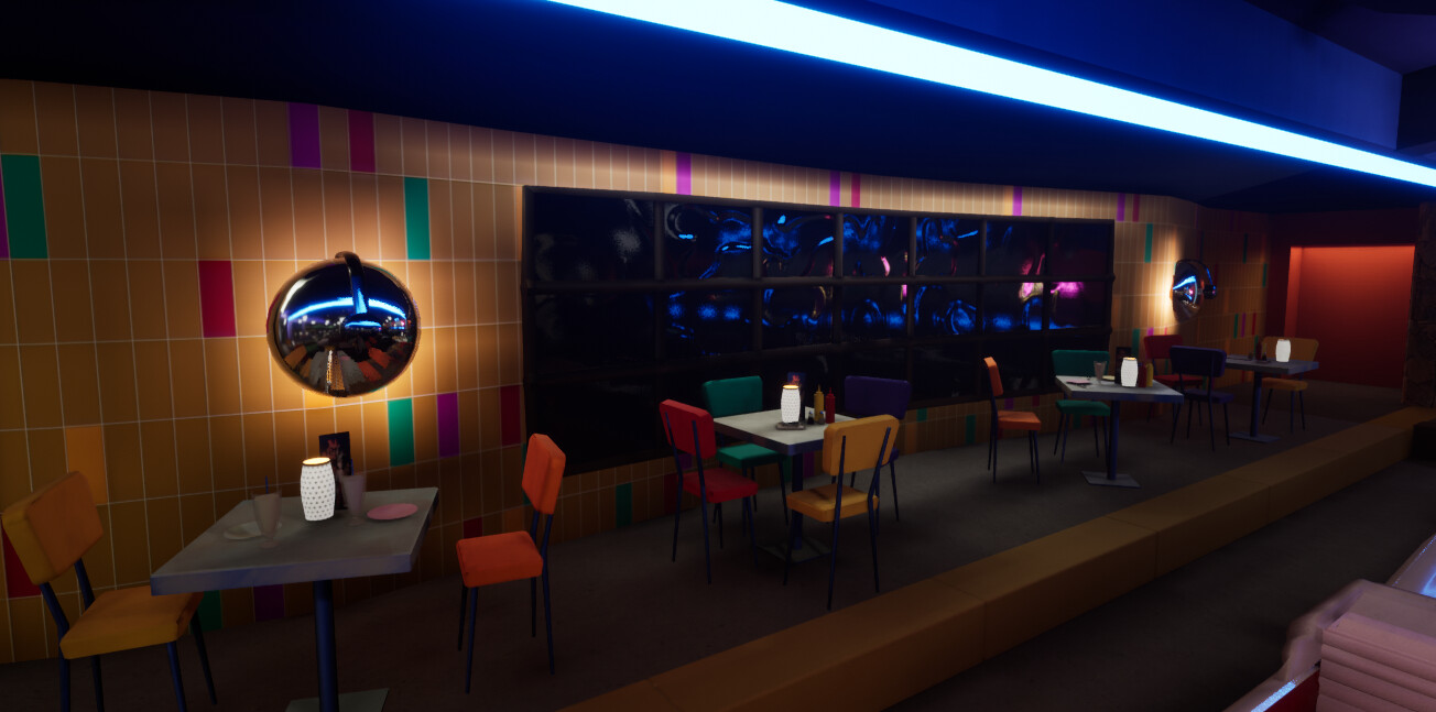 Oscar Vallis - Pulp Fiction Diner - 3D Environment