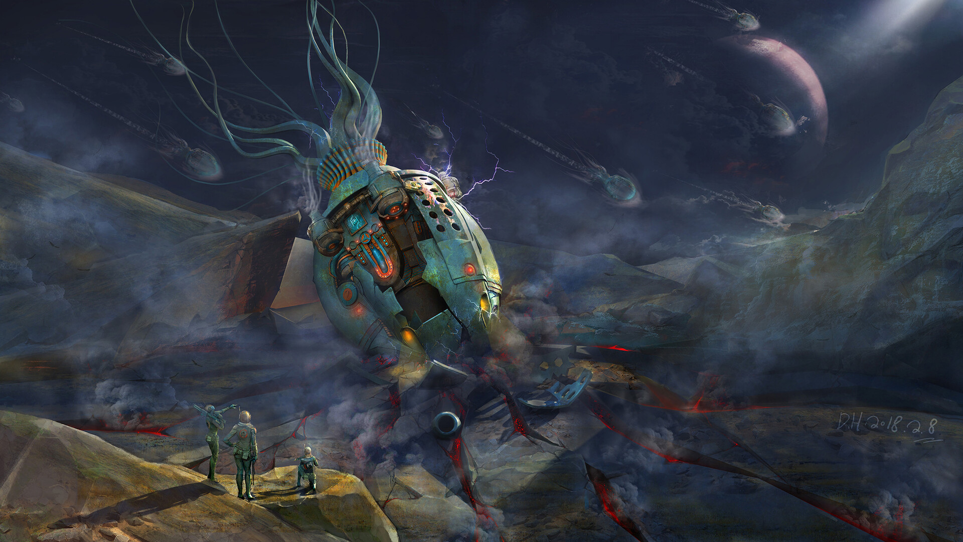 ArtStation - concept_spaceship falling