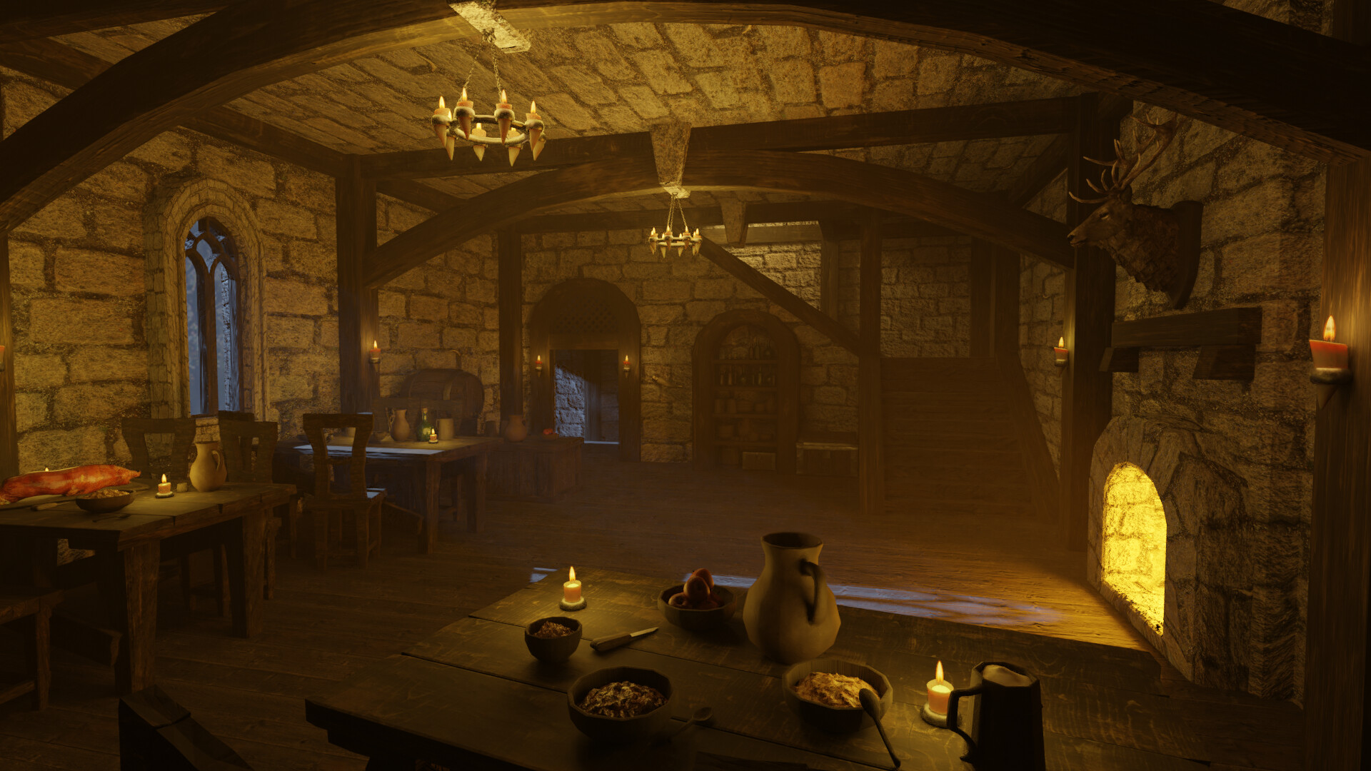 ArtStation - Interior of a medieval tavern
