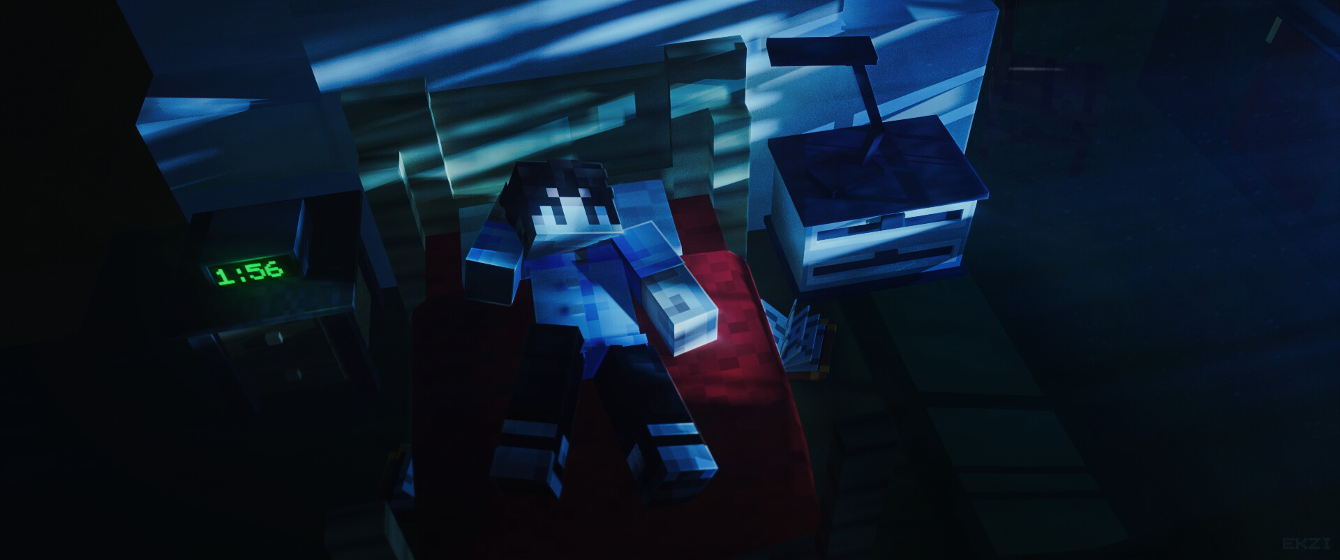 ArtStation - Minecraft Night render test