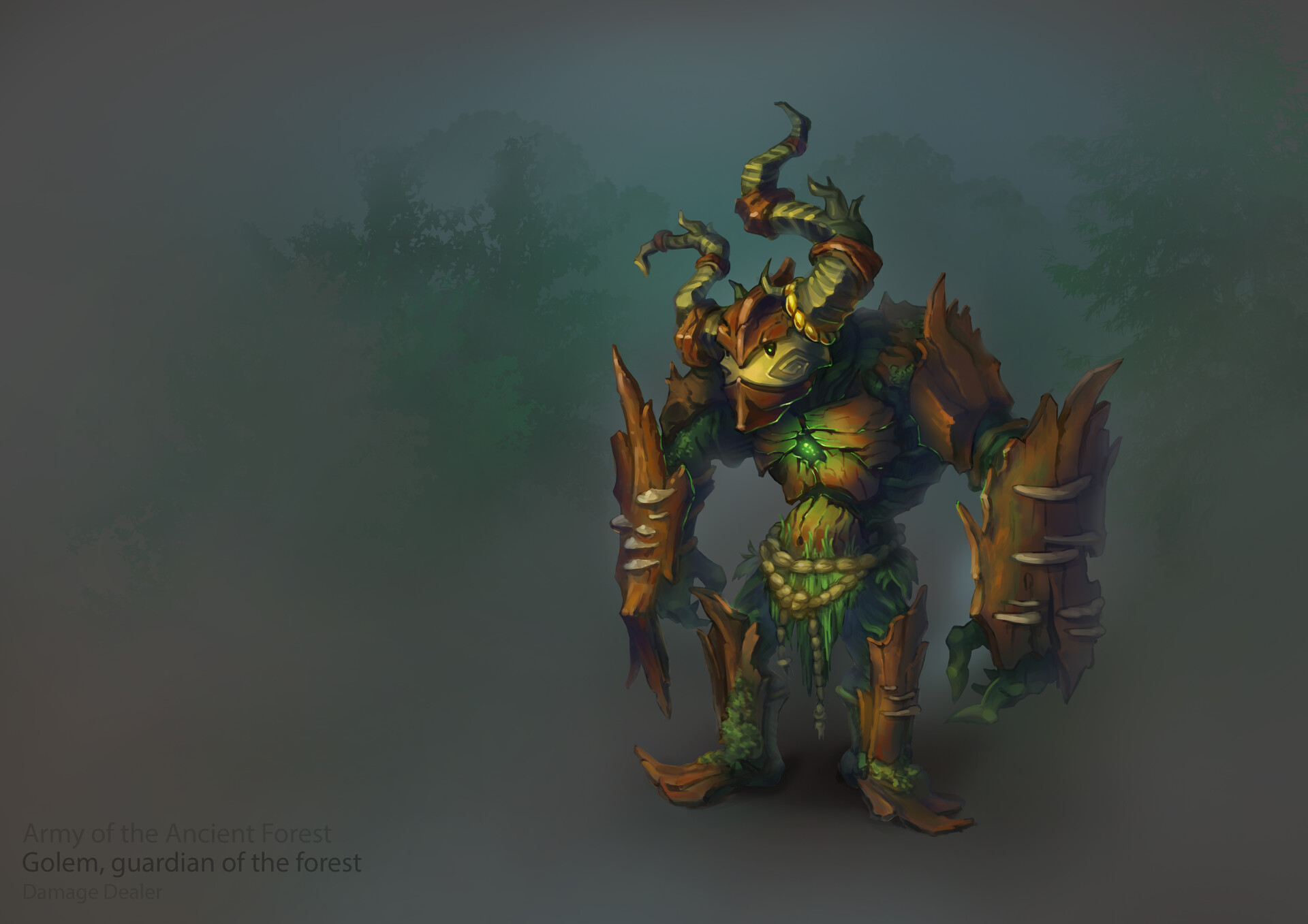 ArtStation - Golem, guardian of the forest