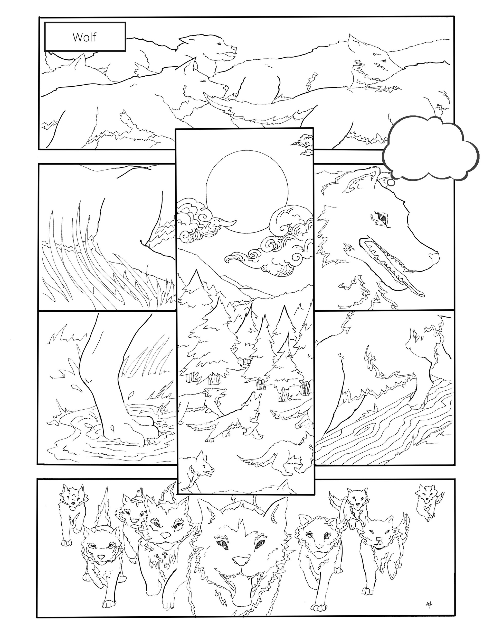 ArtStation - The Wolves - For the Woodland Animal Color Journal