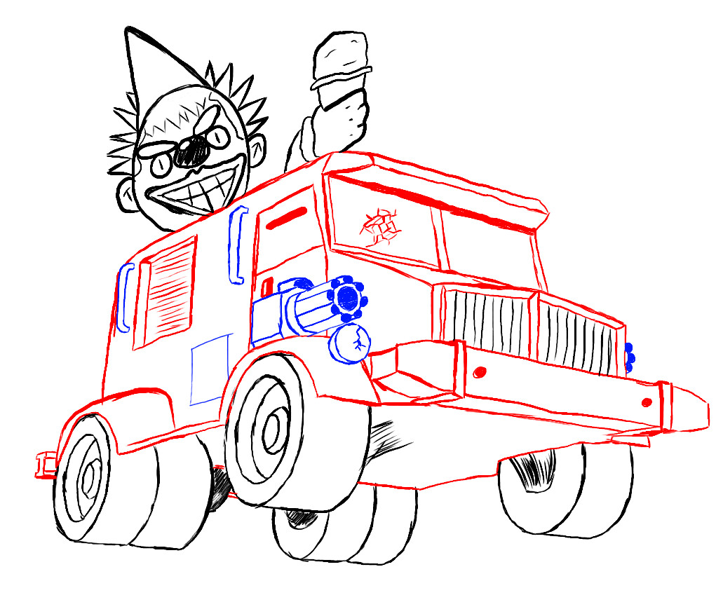 how to draw sweet tooth from twisted metal