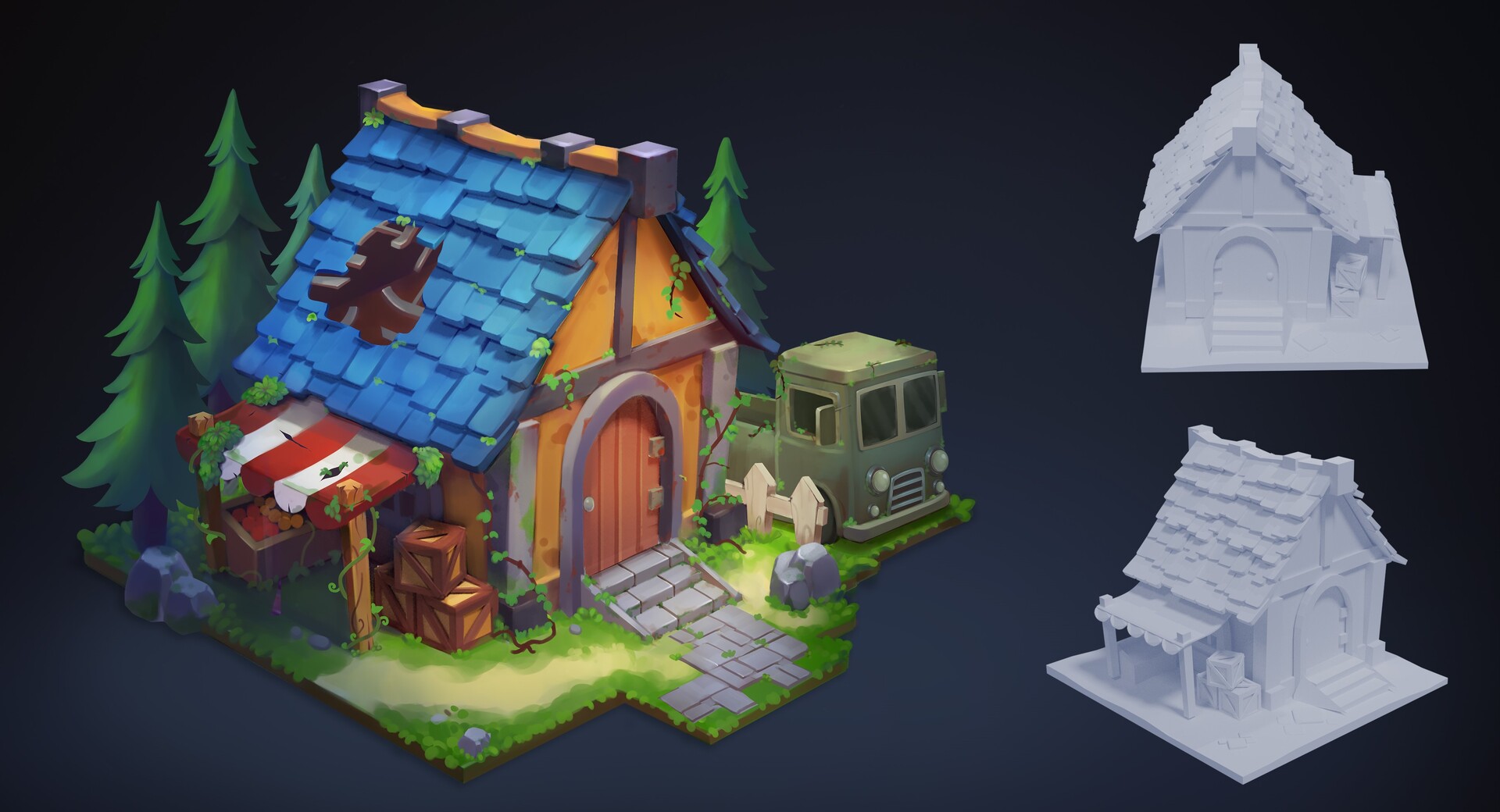 ArtStation - Stylized Isometric House