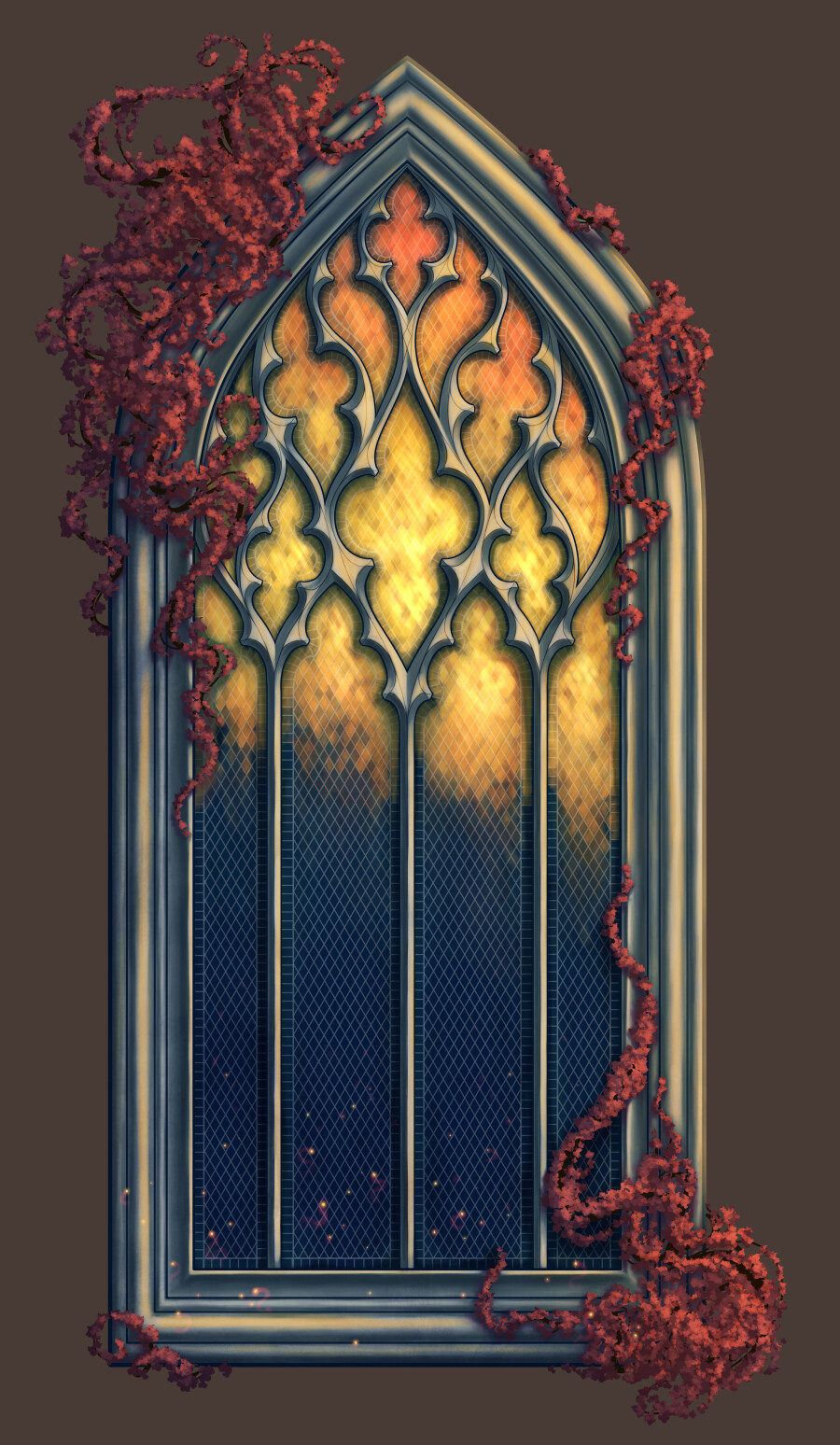 ArtStation - The Forest's Reflection - Gothic Window Illustration ...