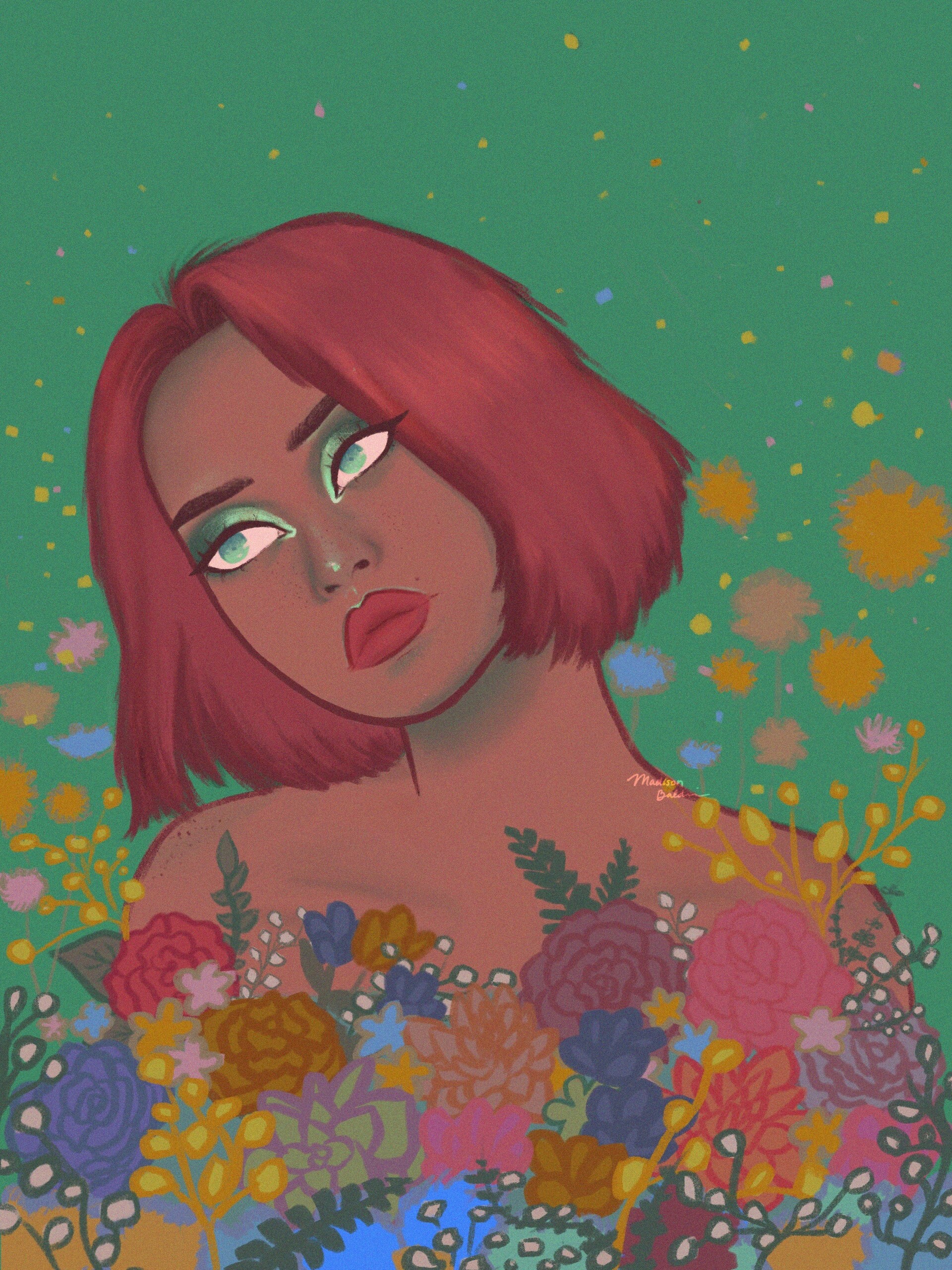 ArtStation - flower lady