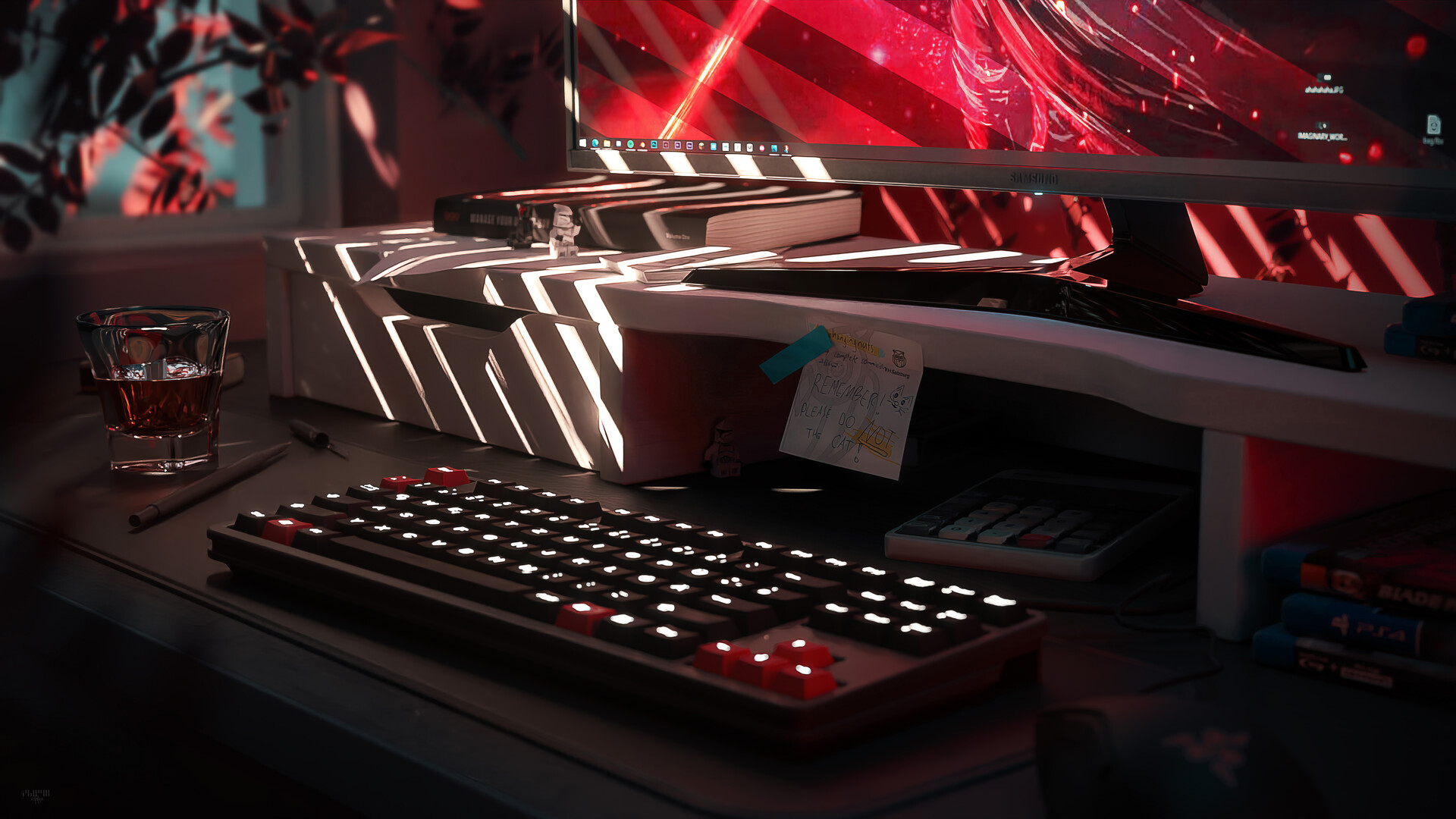 ArtStation - Zebra-striped work desk
