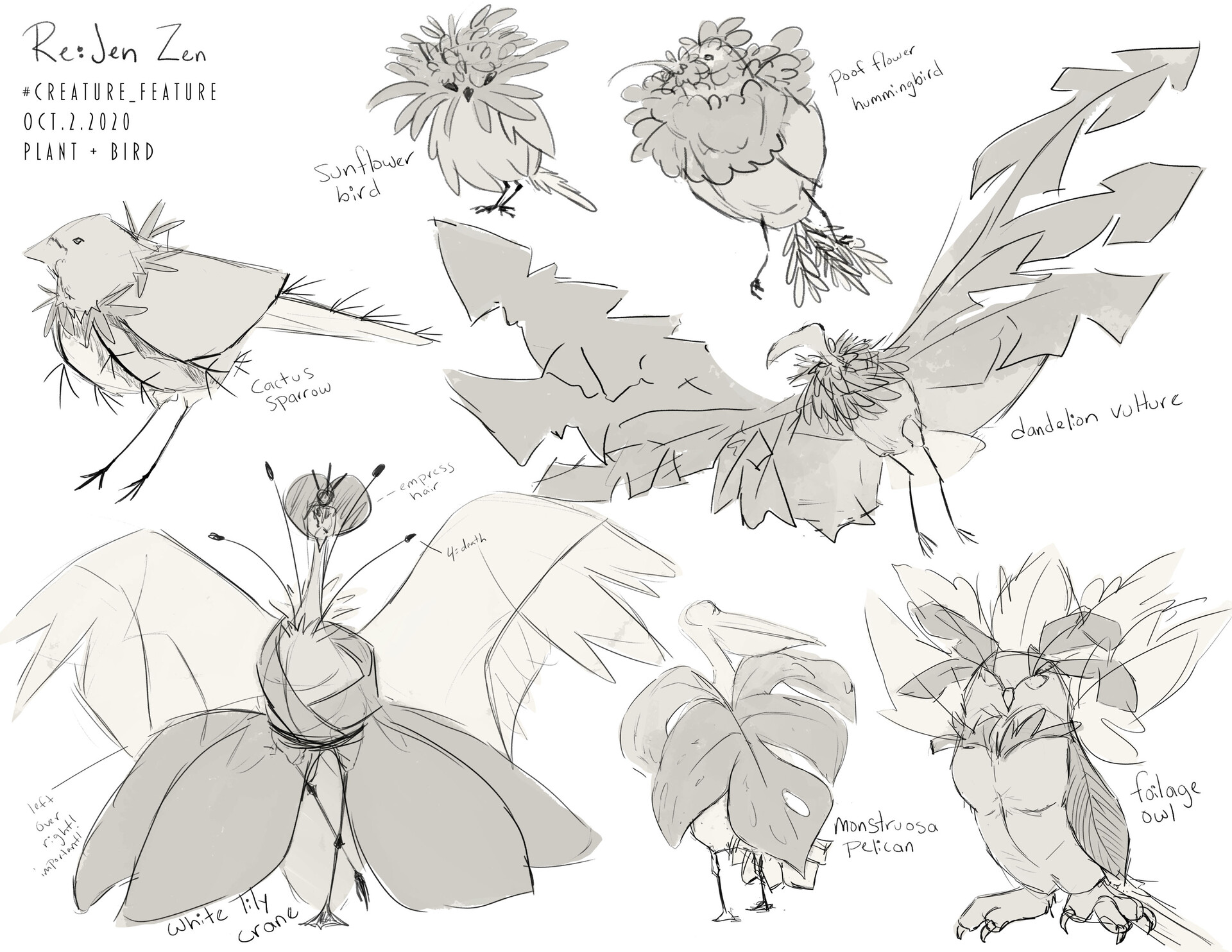 ArtStation - Bird + Plant Concepts