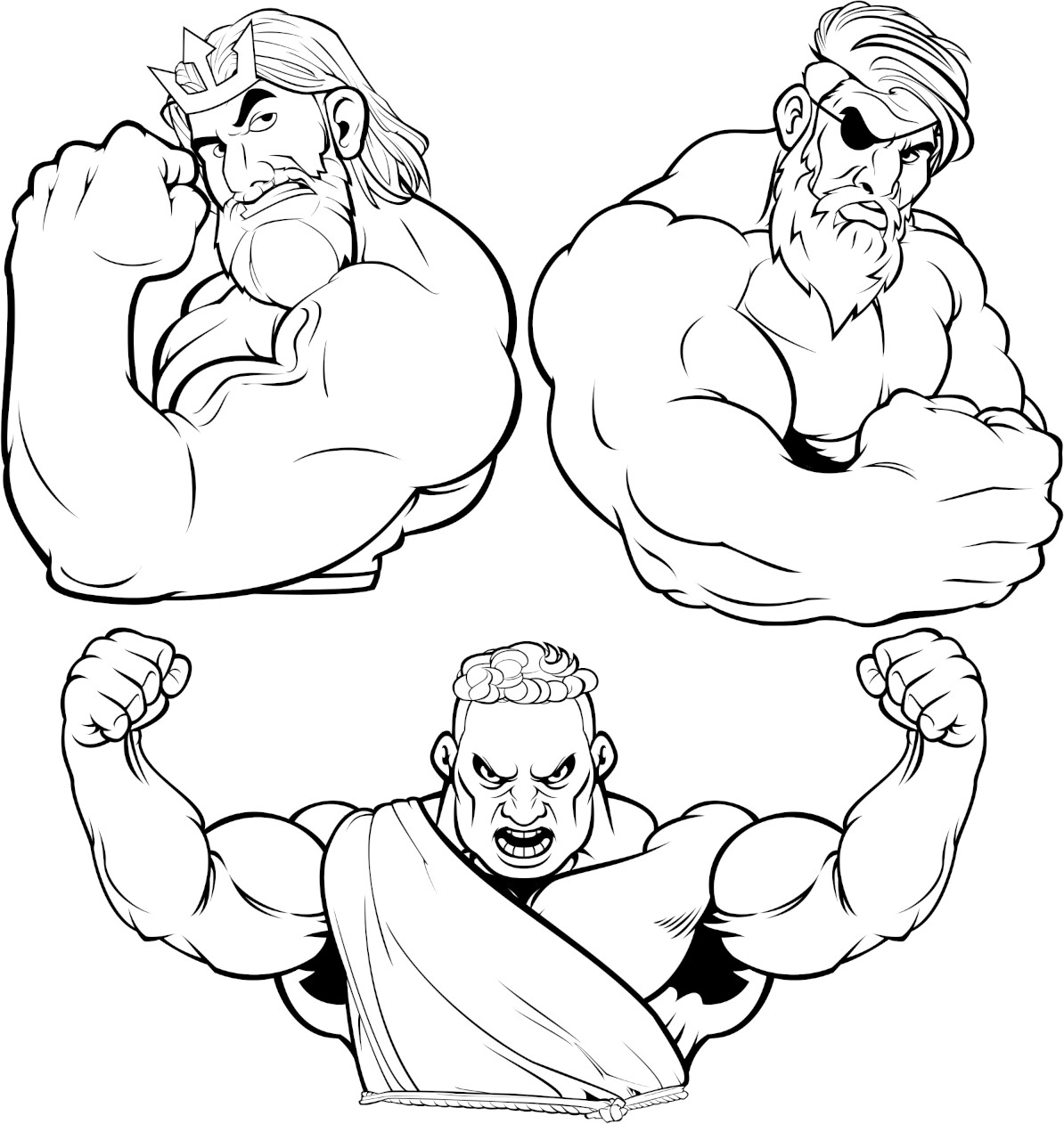 muscle man coloring page printable
