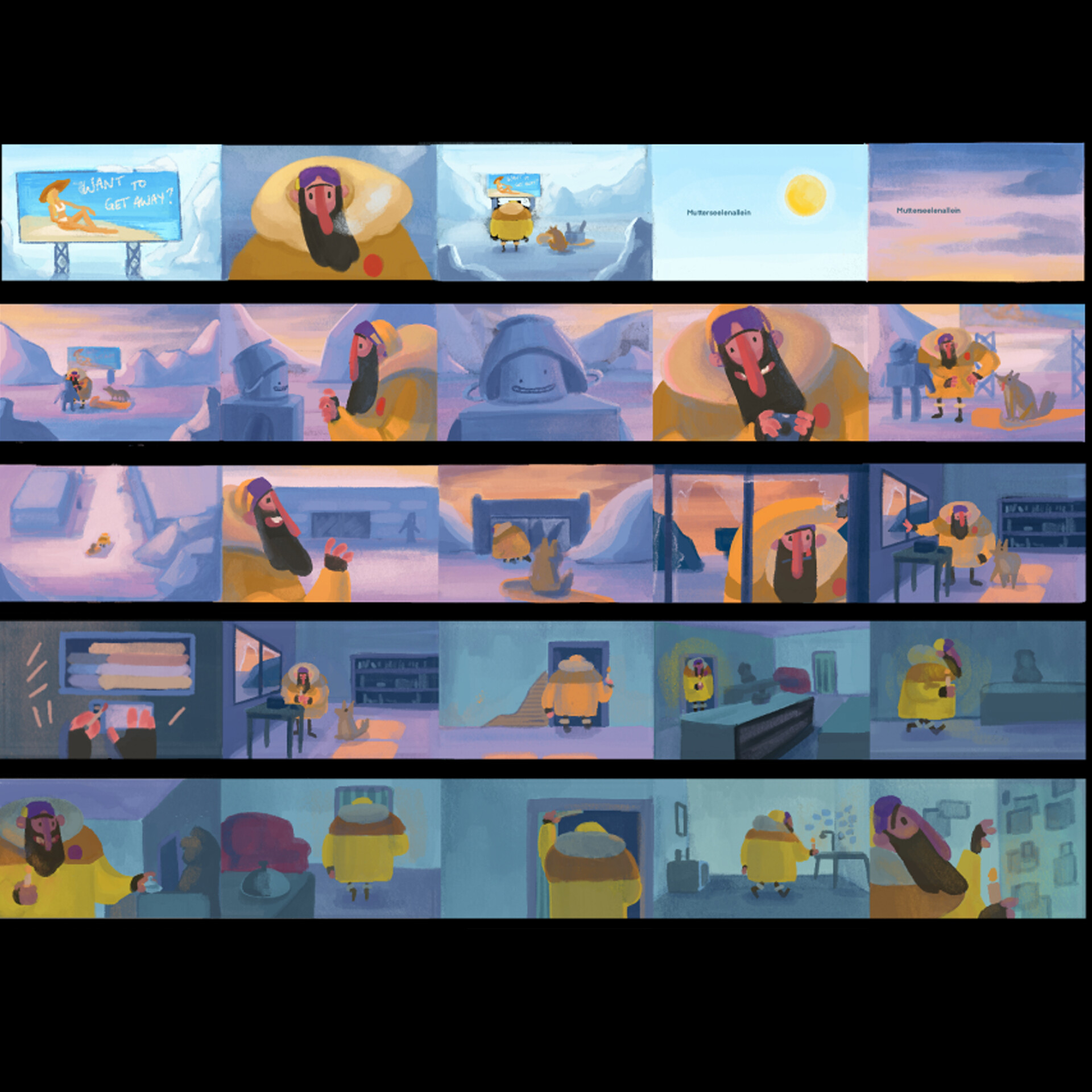 ArtStation - Mutterseelenallein (Short Film) Color script