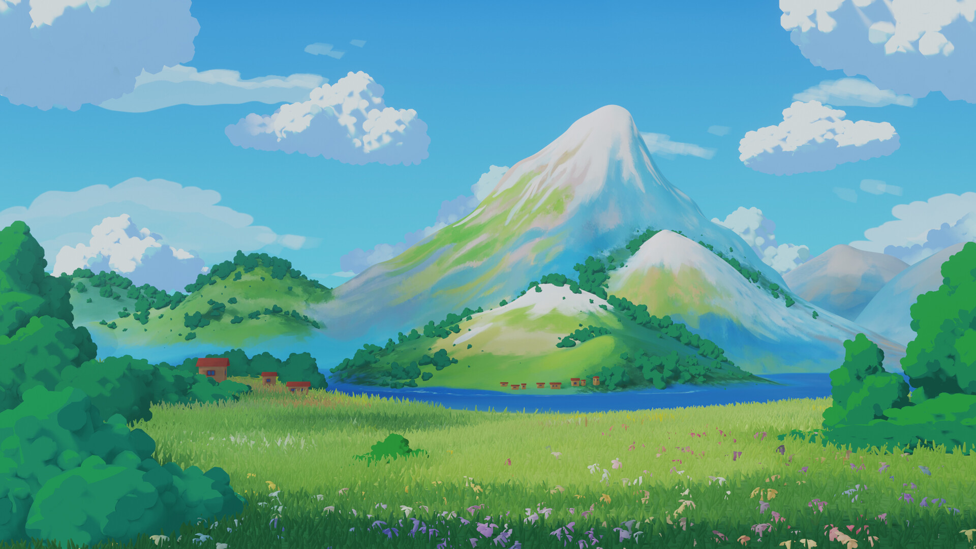 ArtStation - Ghibli-Style Landscape : Wanderlust