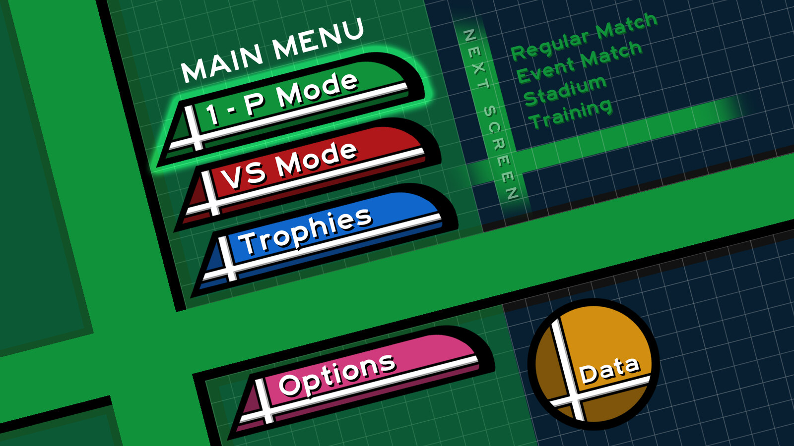 Sam Greenslade - Super Smash Bros. Melee - Menu/UI redesign