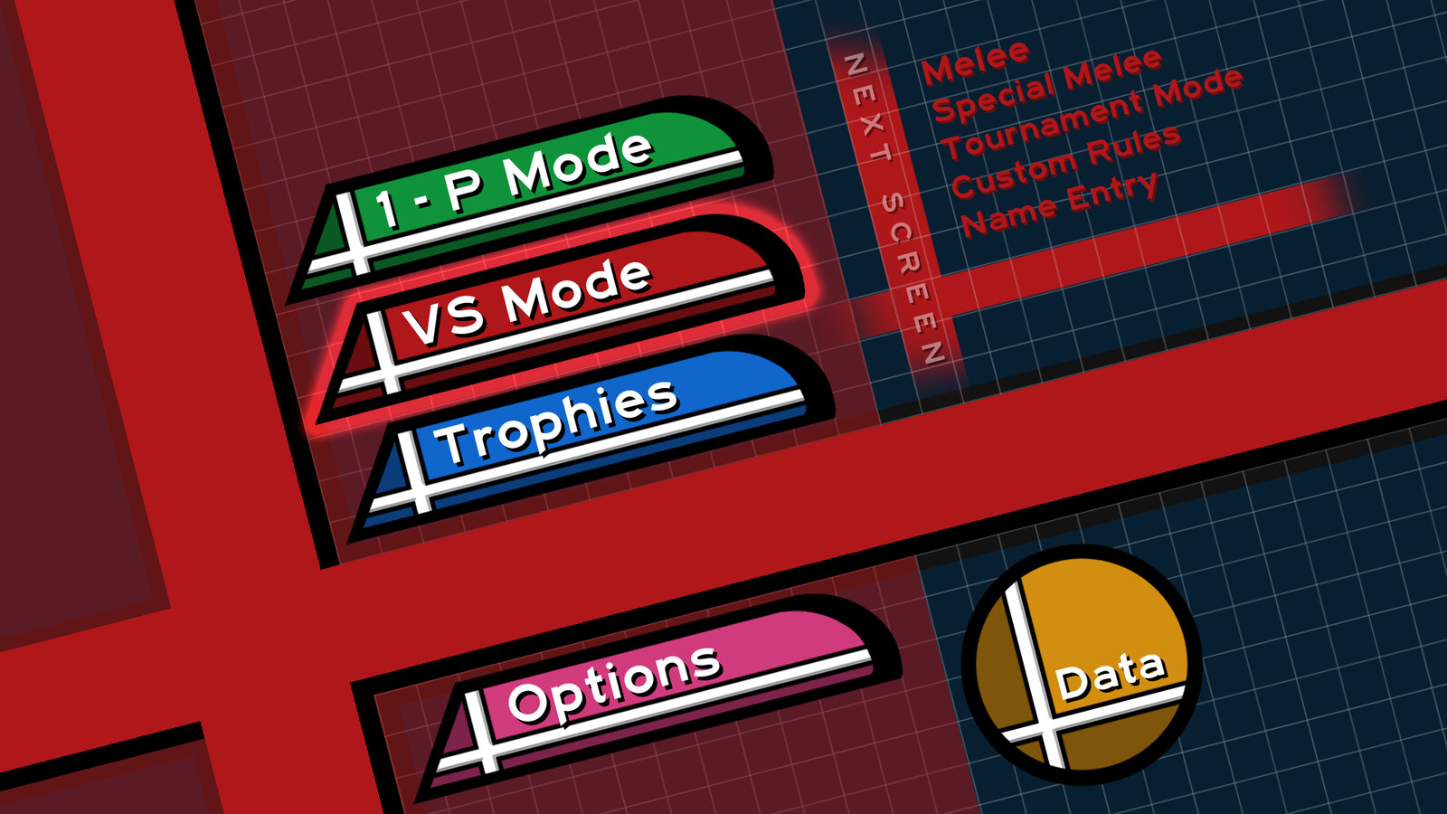 Sam Greenslade - Super Smash Bros. Melee - Menu/UI redesign