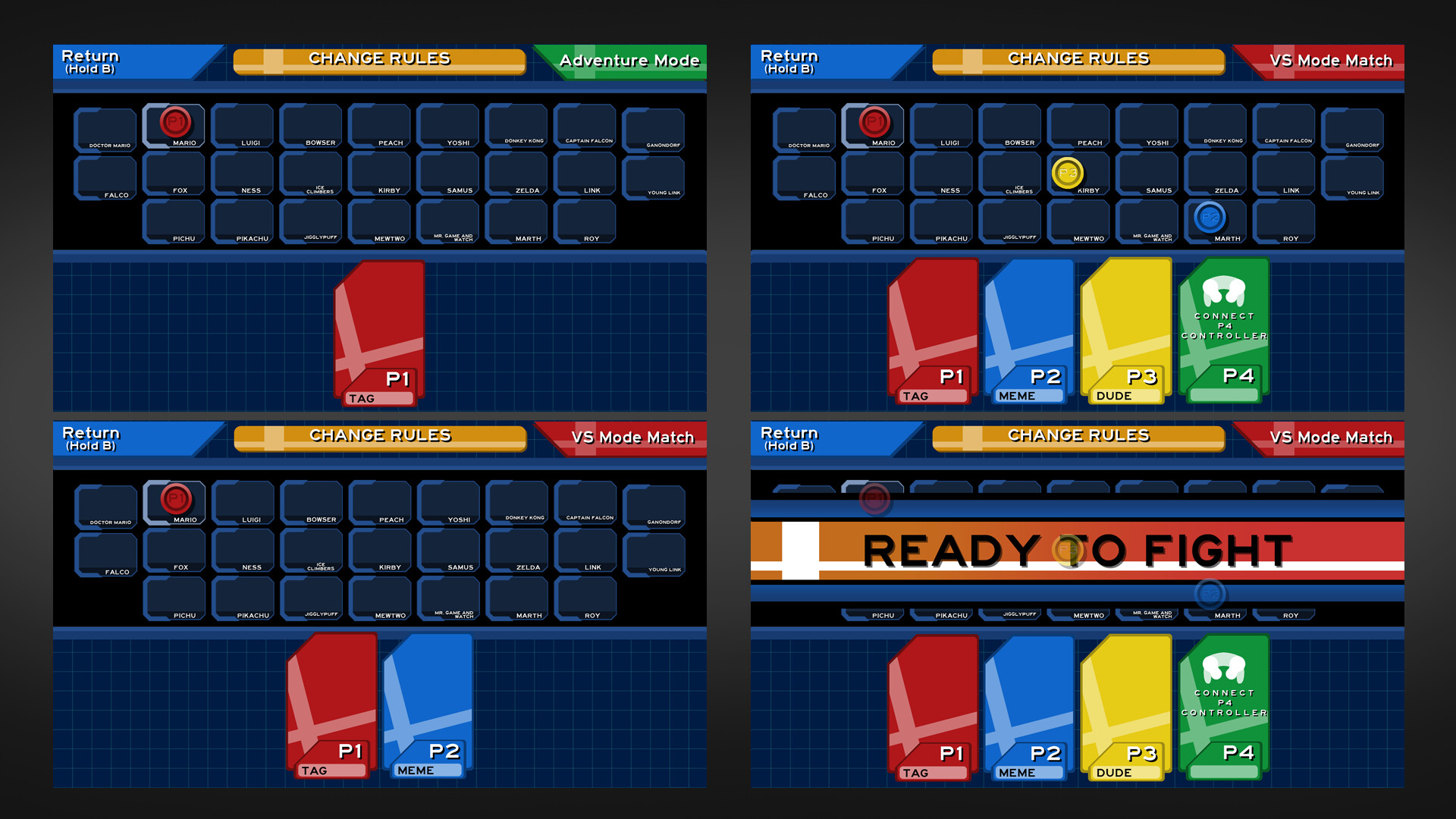 Sam Greenslade - Super Smash Bros. Melee - Menu/UI redesign