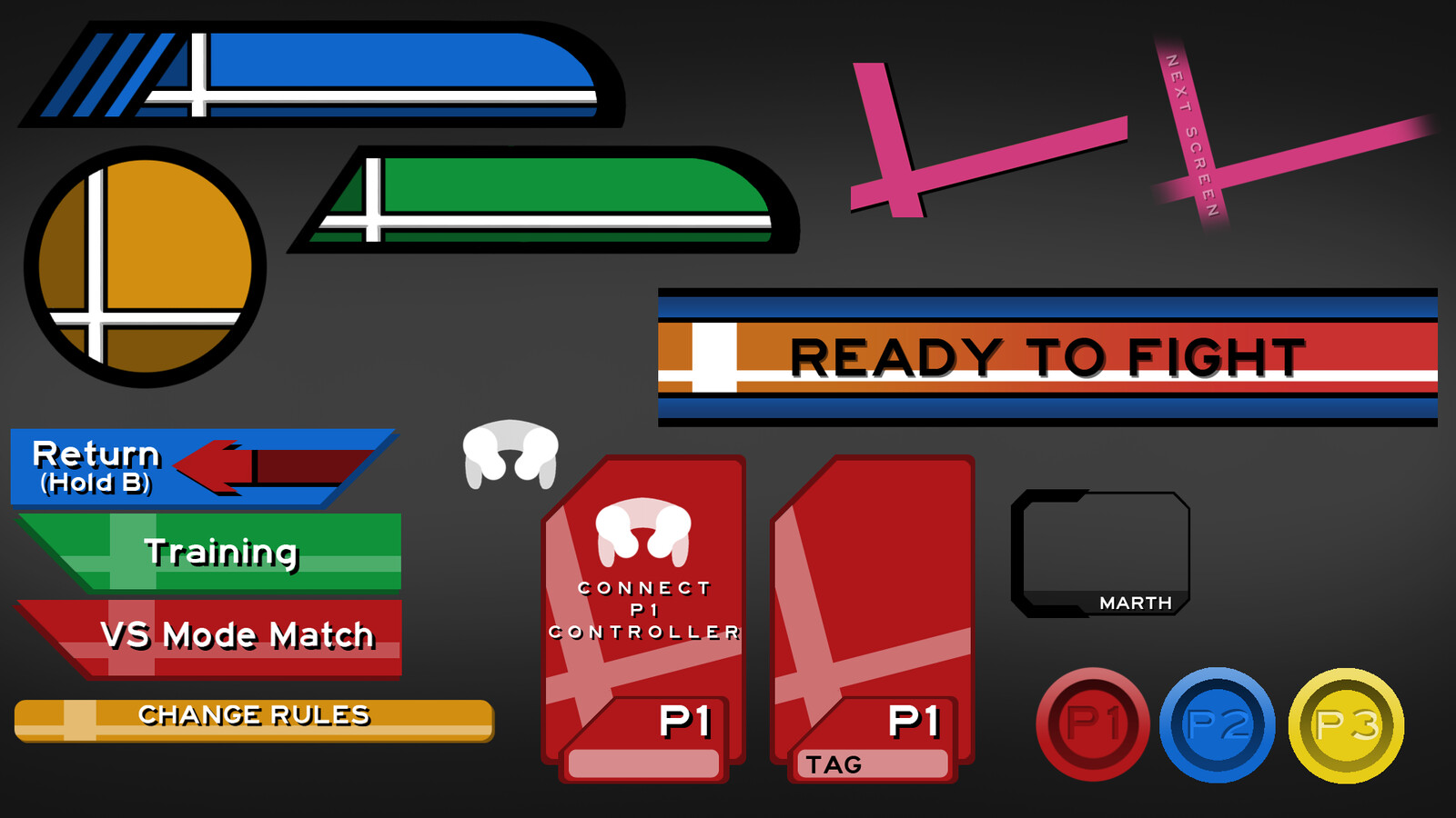 Sam Greenslade - Super Smash Bros. Melee - Menu/UI redesign