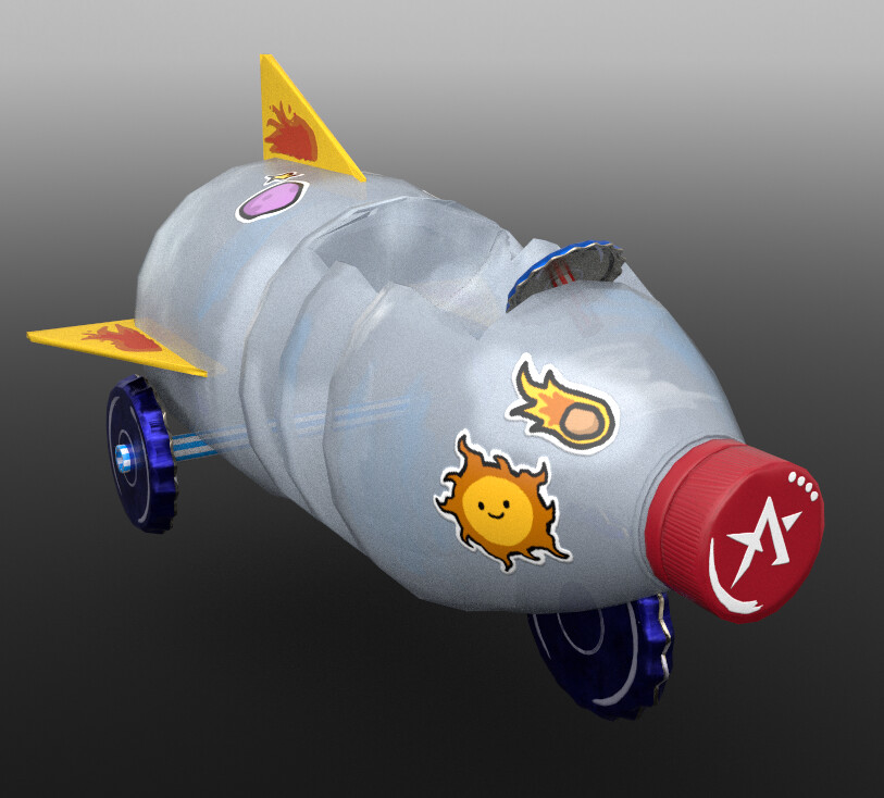 ArtStation - Water Bottle Rocketship & Clay Spaceman