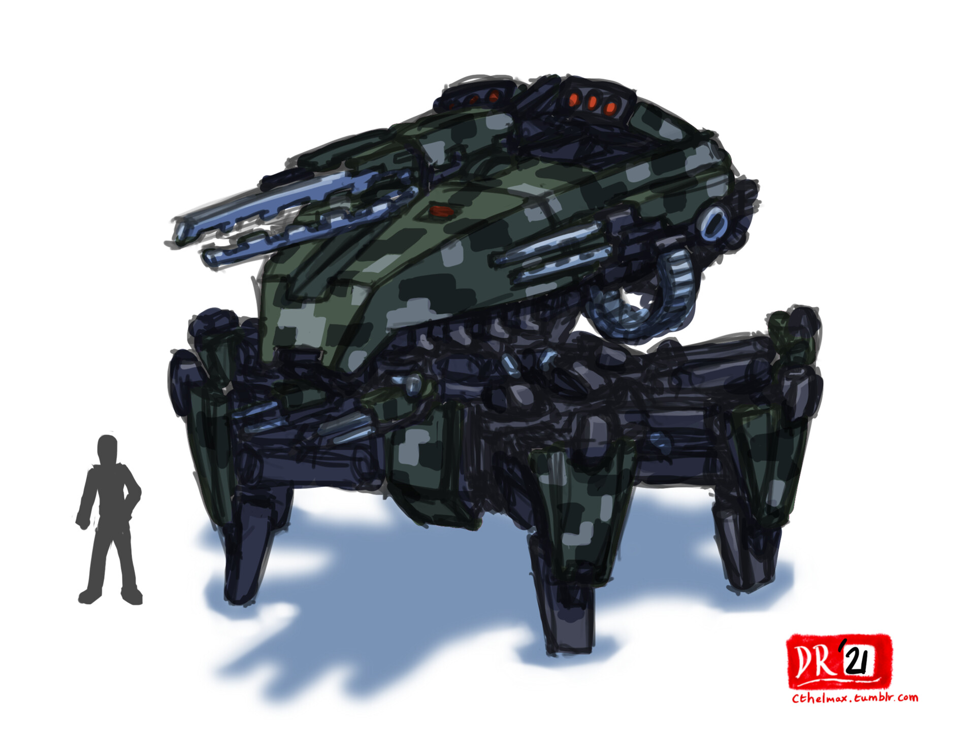 ArtStation - Hexapedal Combat Mech