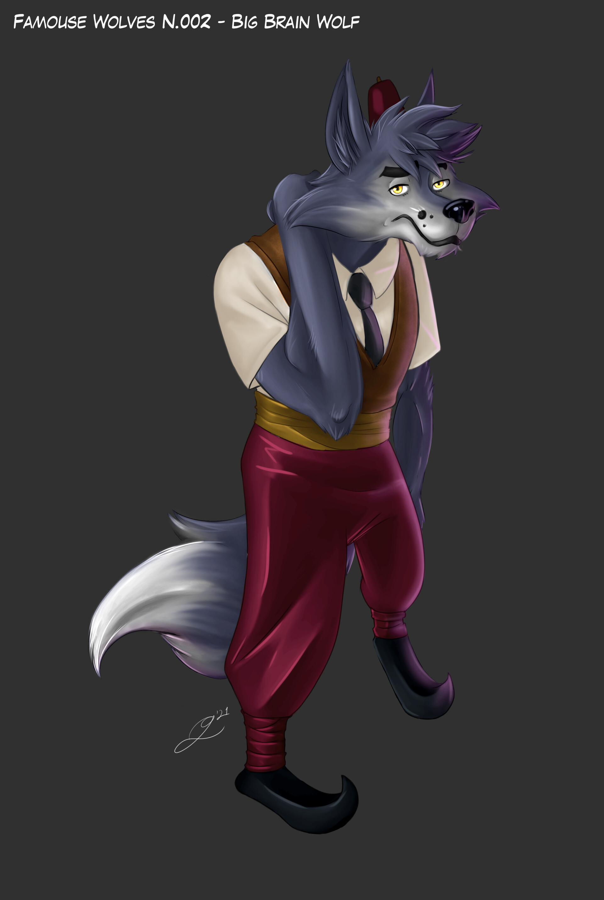 ArtStation - (Not so) Famous Wolves No. 002 - Big Brain Wolf