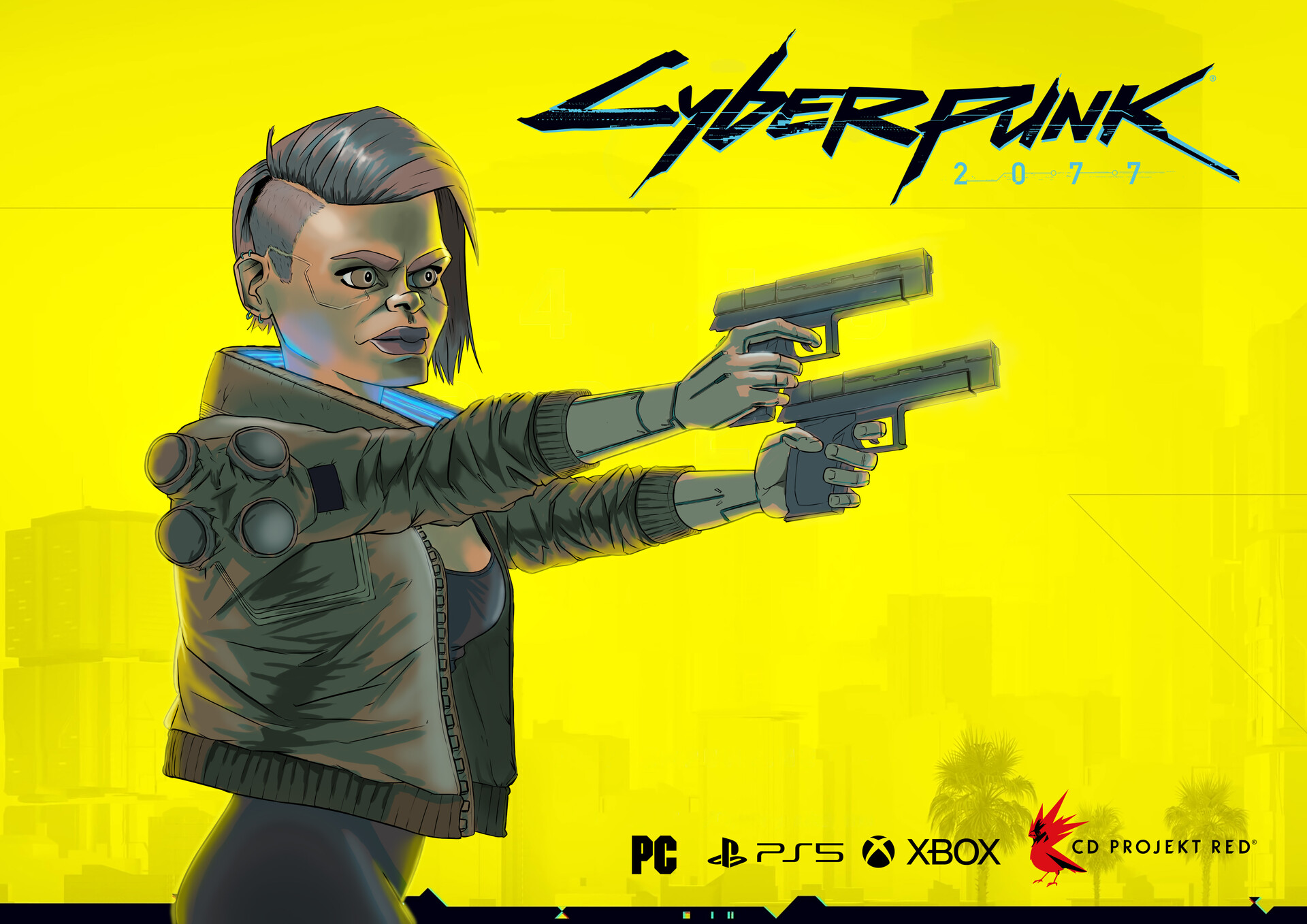 ArtStation - Cartoon cyberpunk 2077