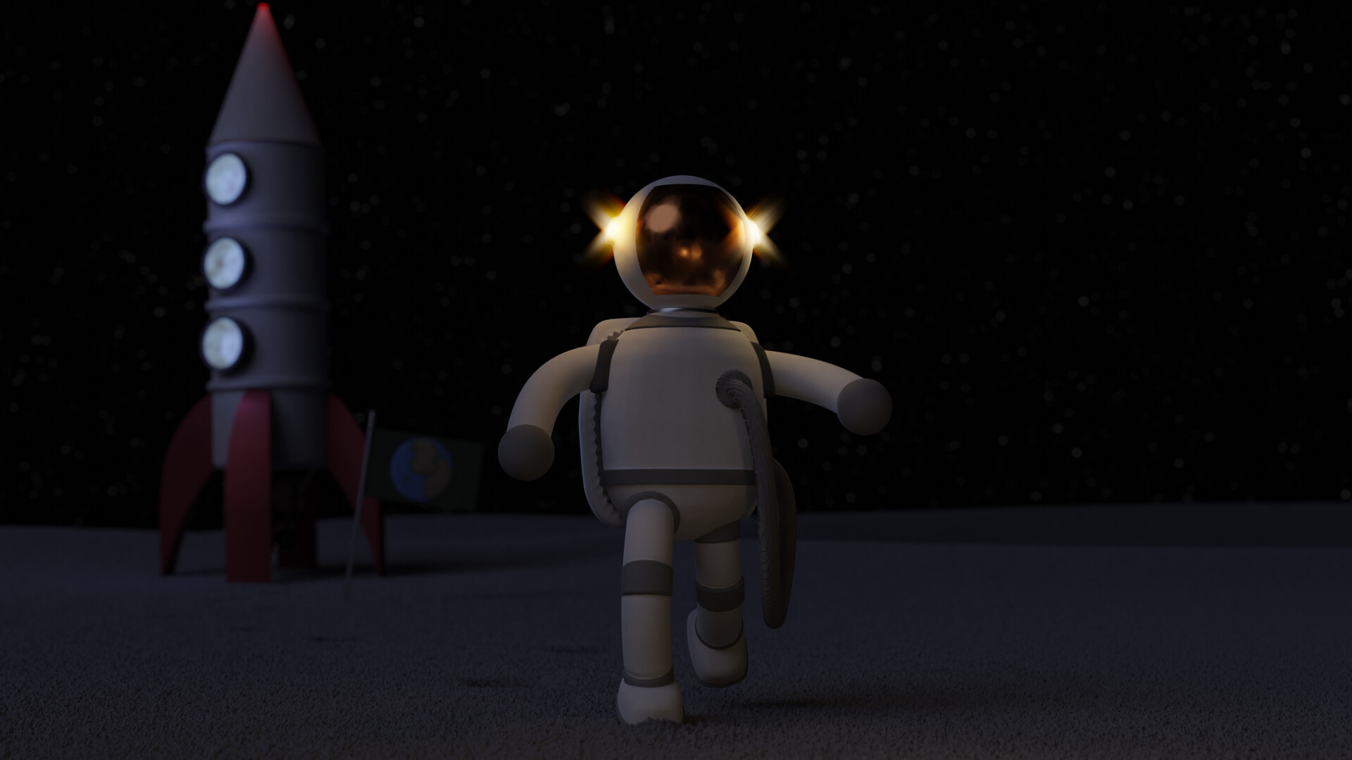 ArtStation - Space Man On the Moon