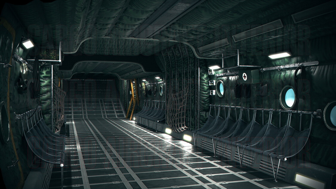 Vova Brown - C-130 Hercules Cargo Aircraft Interior PBR