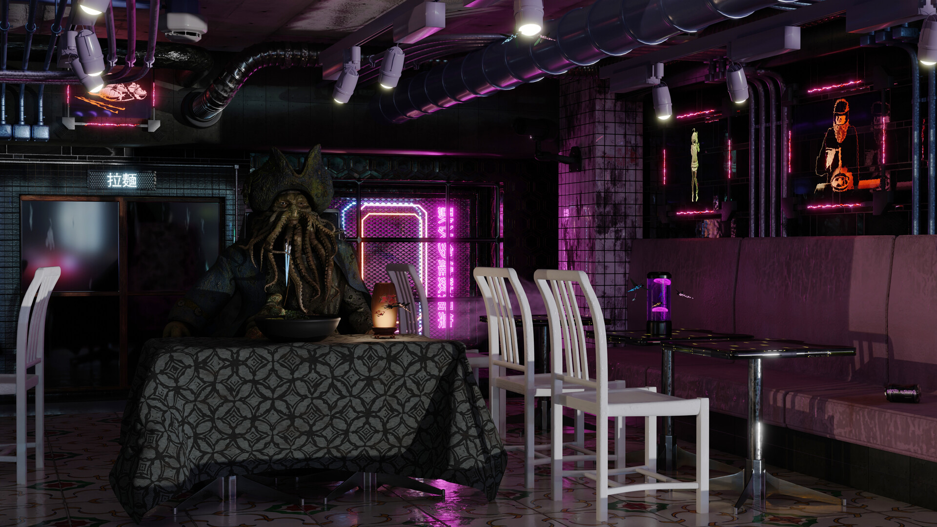 ArtStation - Cyberpunk Cafe