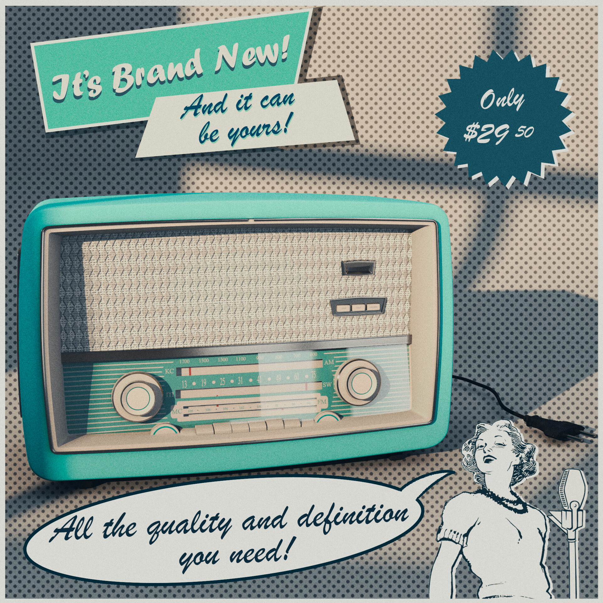 ArtStation - Vintage Radio Advertisement
