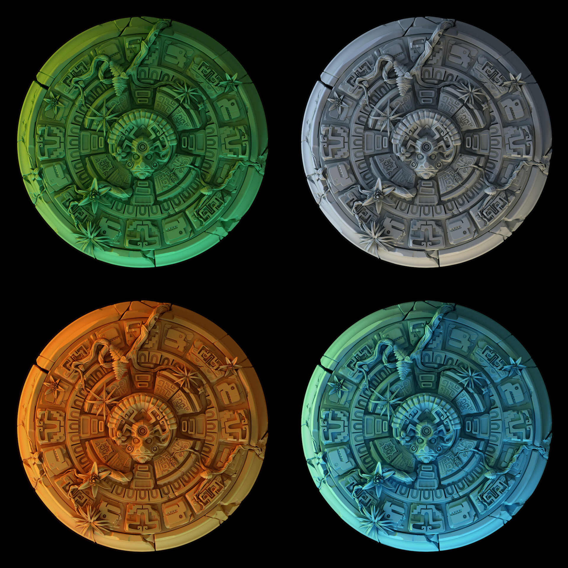 ArtStation - Mayan Inspired Plaque
