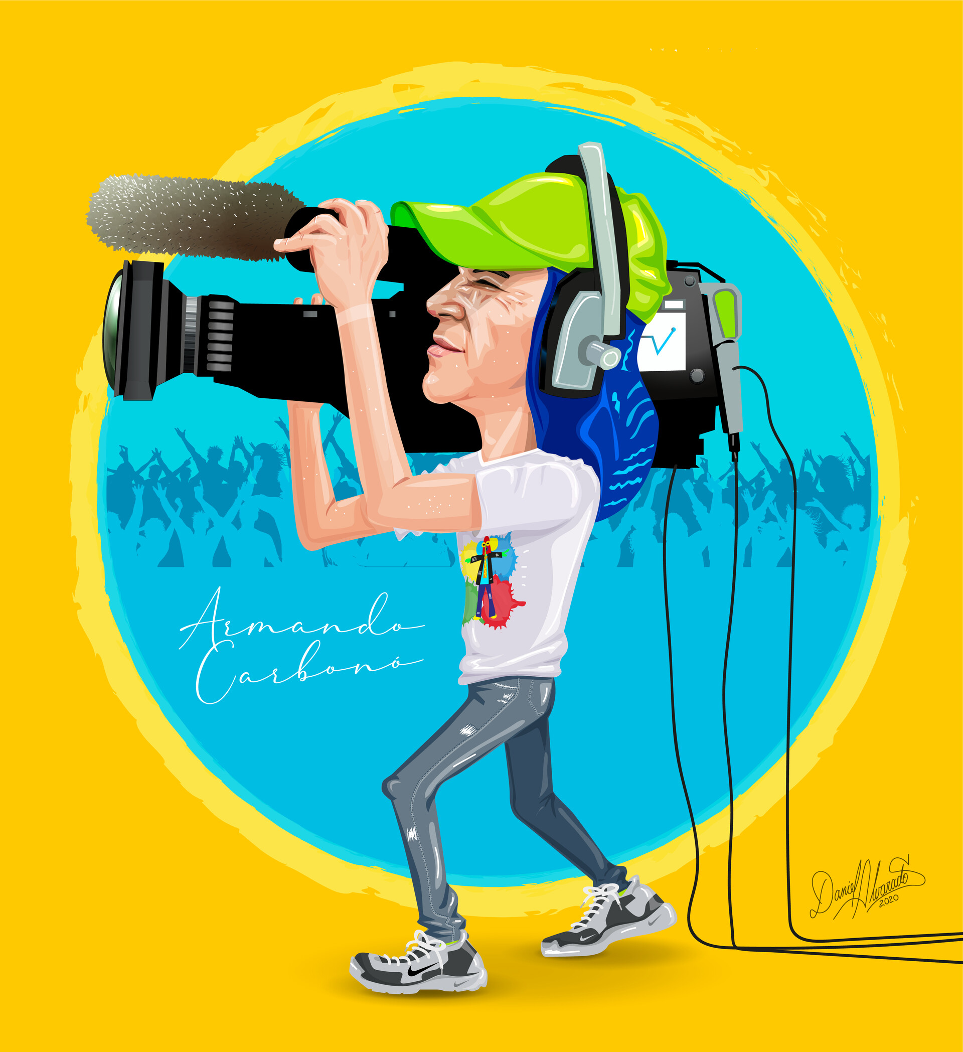 ArtStation - Caricatura vectorial camarógrafo