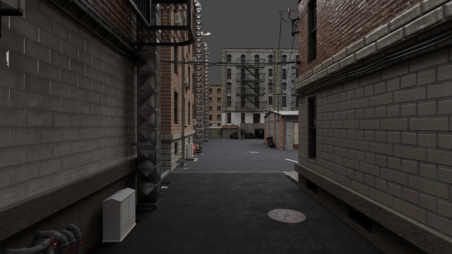 ArtStation - Back alley leading to the hausing estate