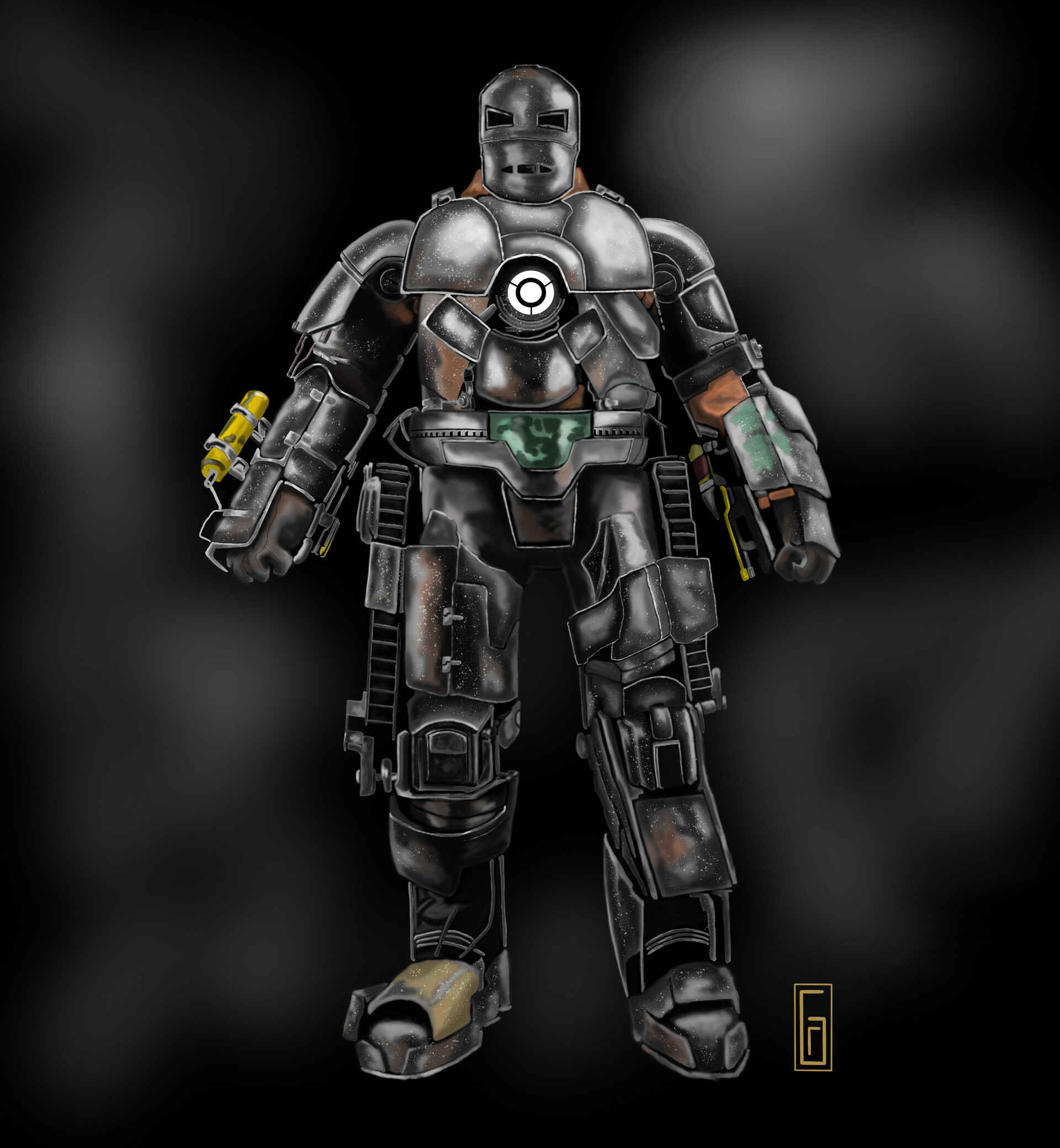 how to draw iron man mark 1