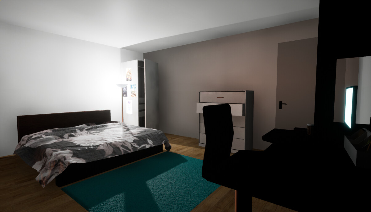 ArtStation - My Bedroom Night vs Day