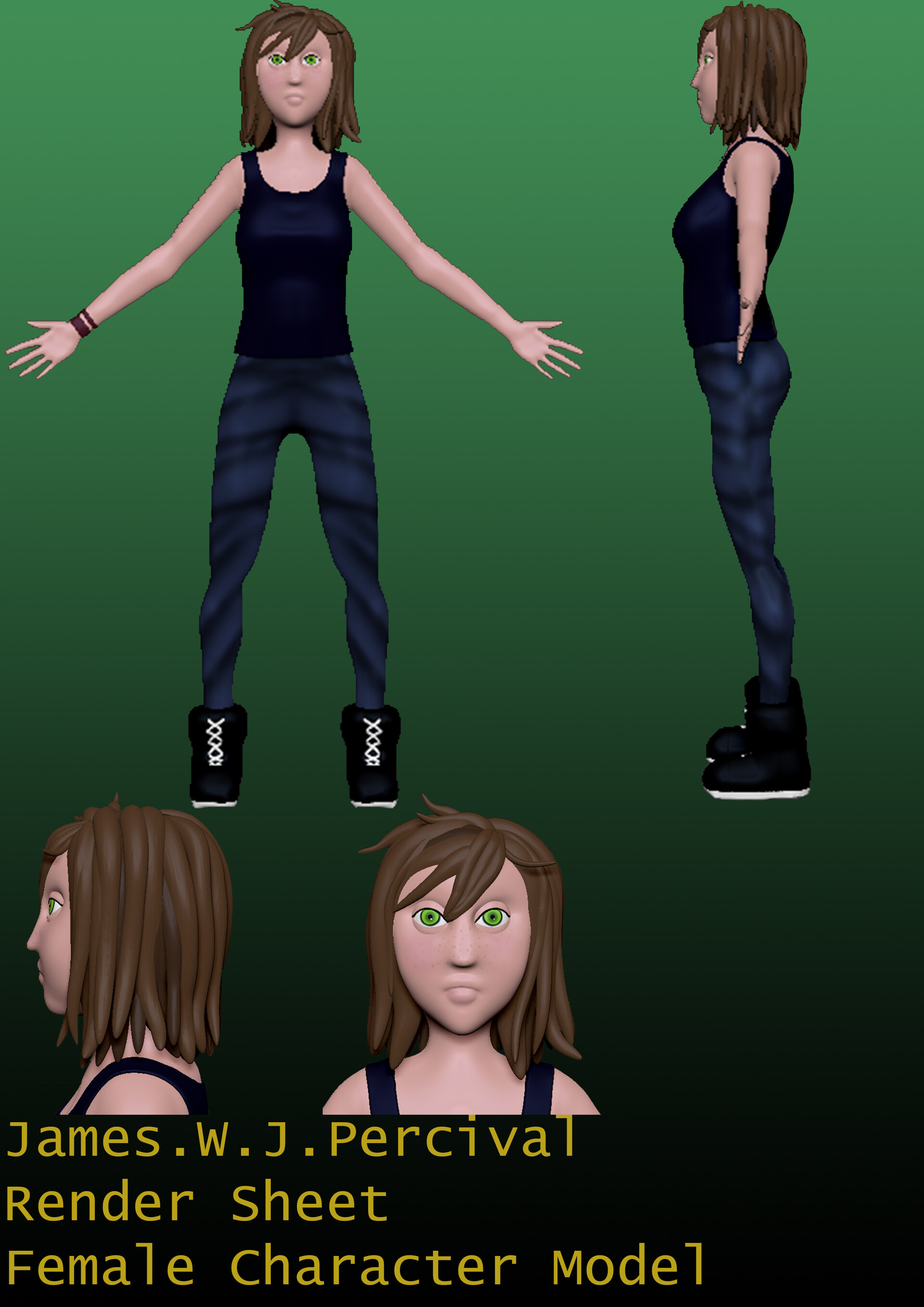 ArtStation - Female Character Model Render Sheet