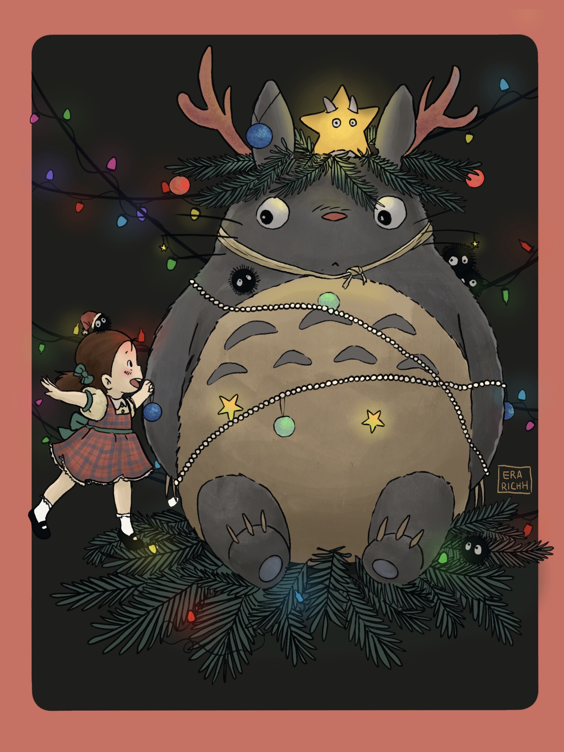 ArtStation - Christmas Totoro