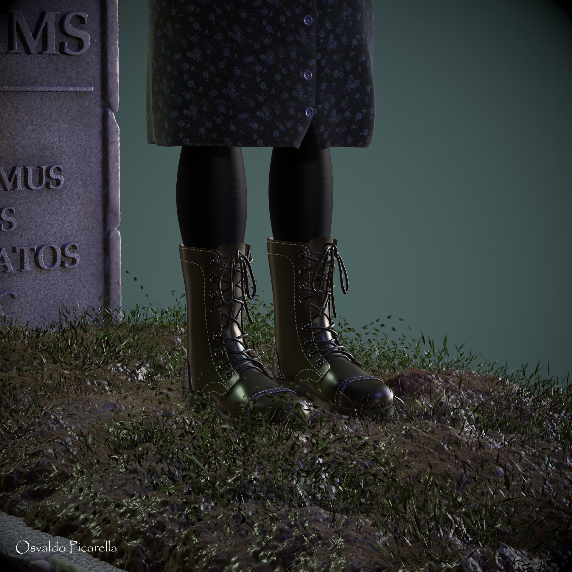 Osvaldo Picarella - Wednesday Addams Stylized Fan Artwork