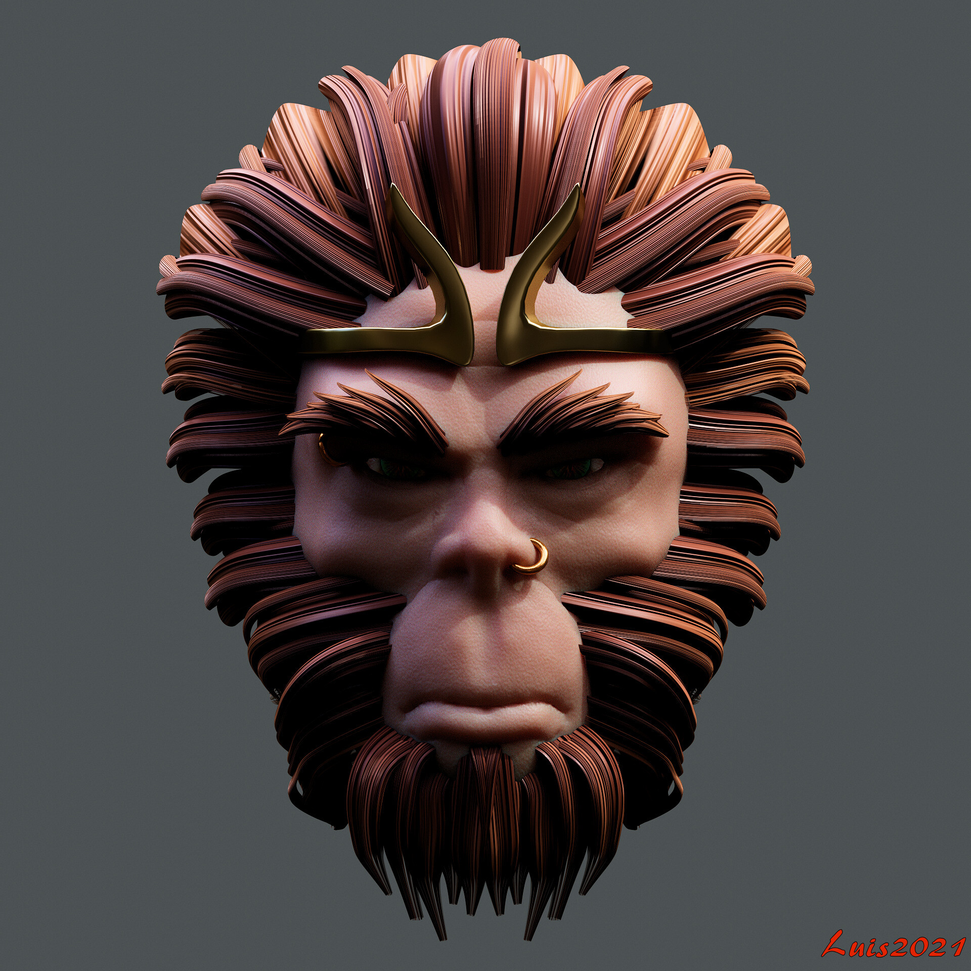 ArtStation - Stylized Monkey King face