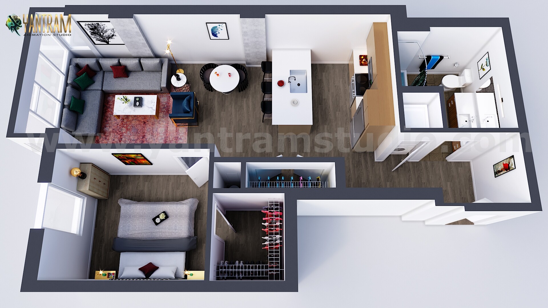 ArtStation - Best 3d floor plan by Yantram 3d Virtual Floor Plan ...