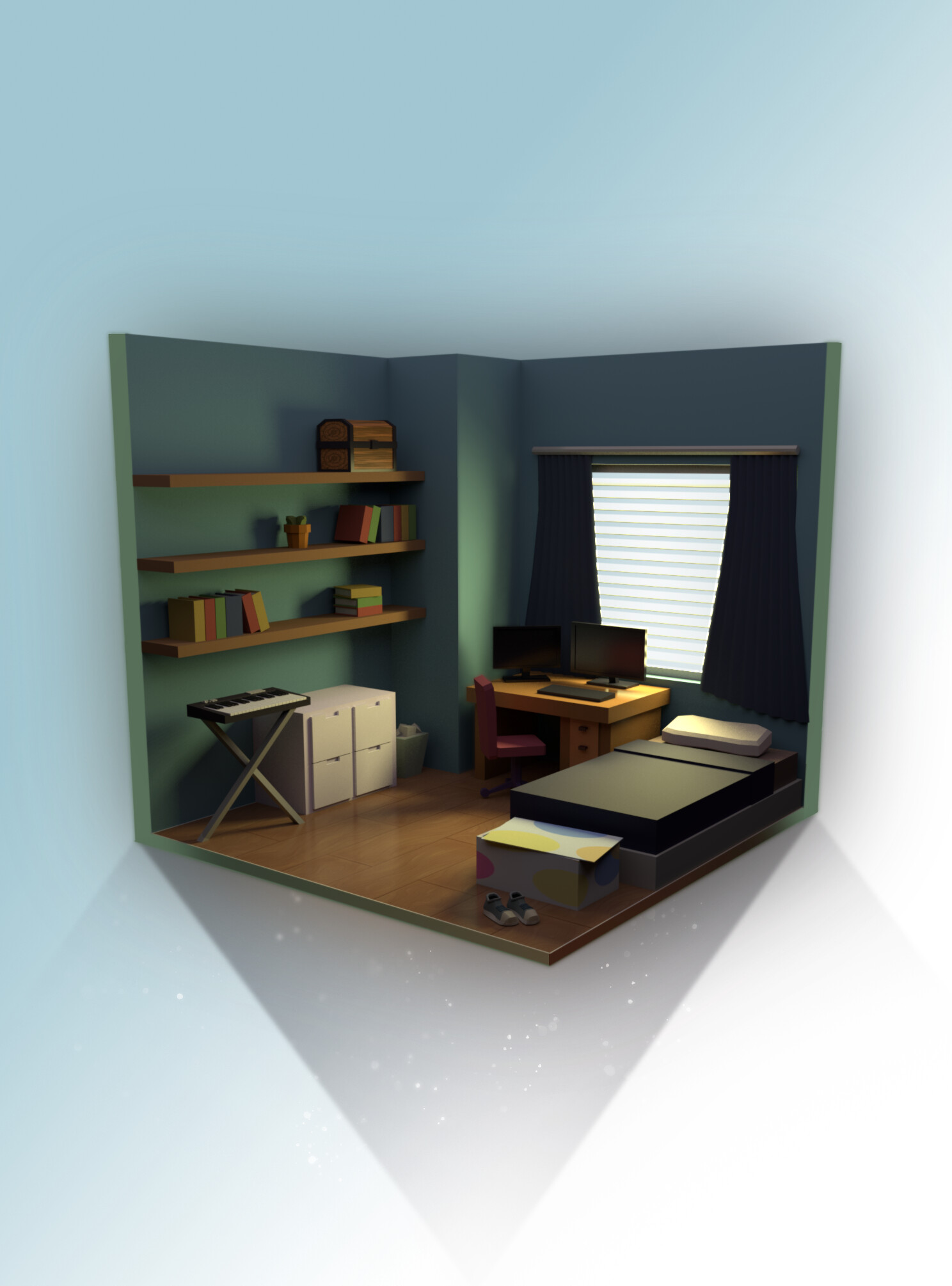 ArtStation - low poly room