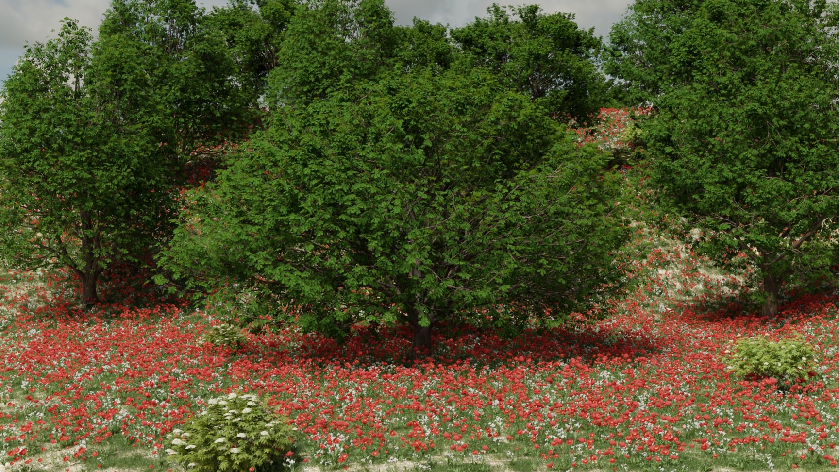 ArtStation - Maple forest with flower bed