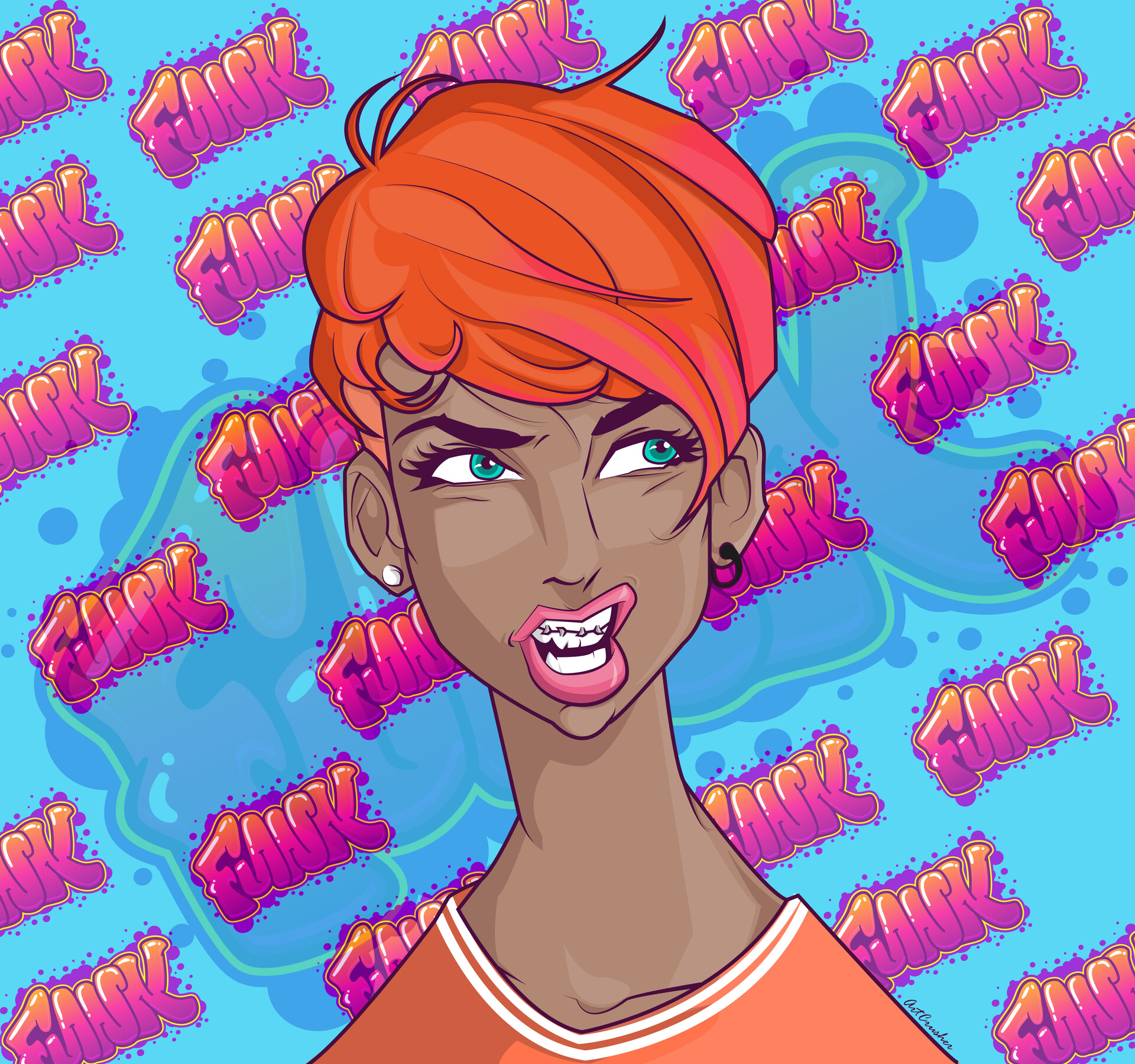 ArtStation - FUNK girl illustration