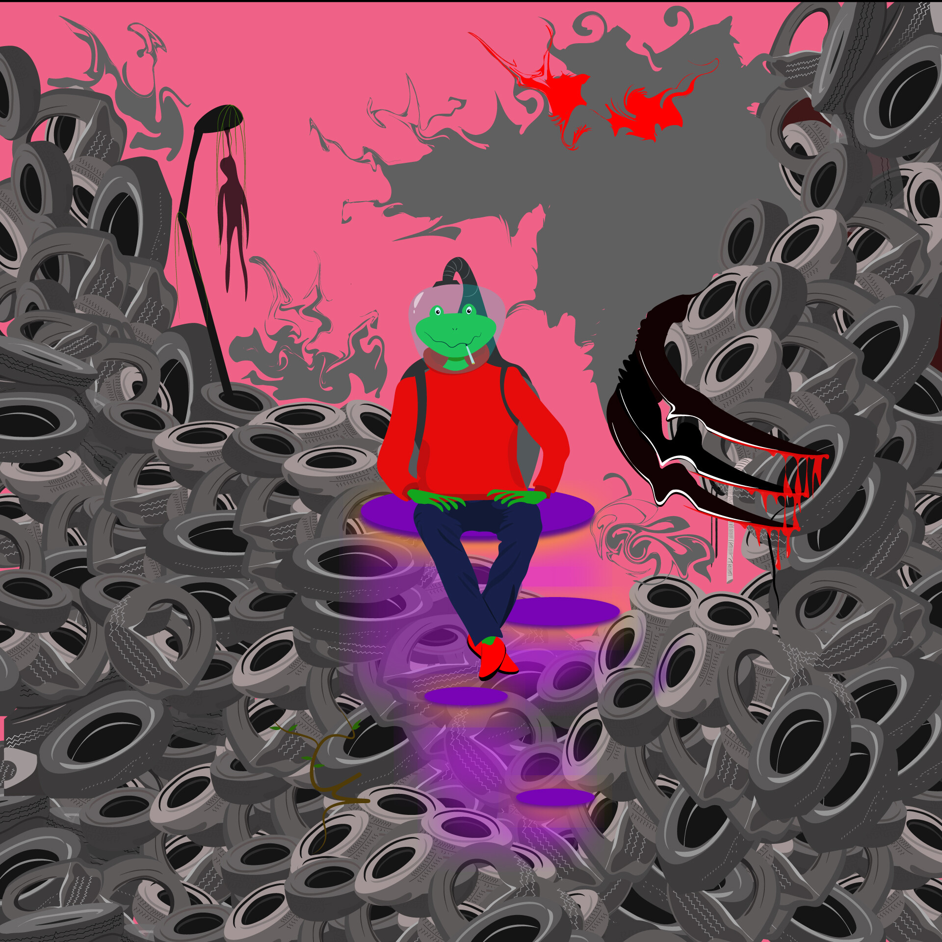 ArtStation - a frog in a post-apocalypse world