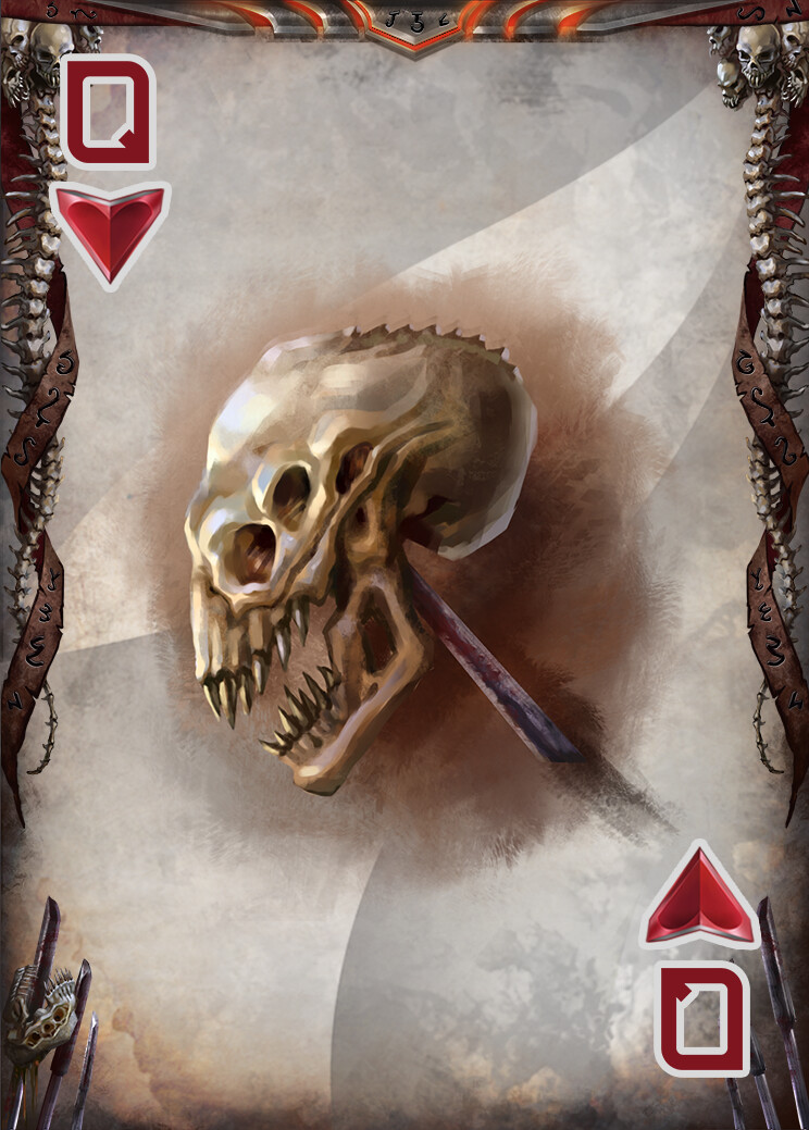 ArtStation - Playing cards hearts for game 2D sketch
