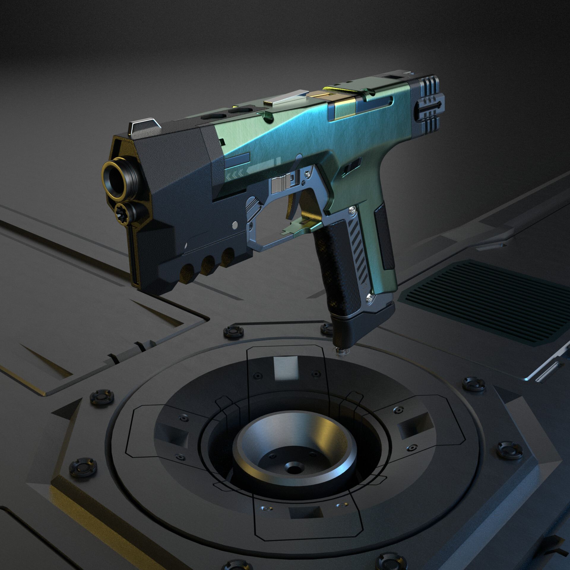Alfred Lee - Cyberpunk 2077 Fan art: Militech Pistol