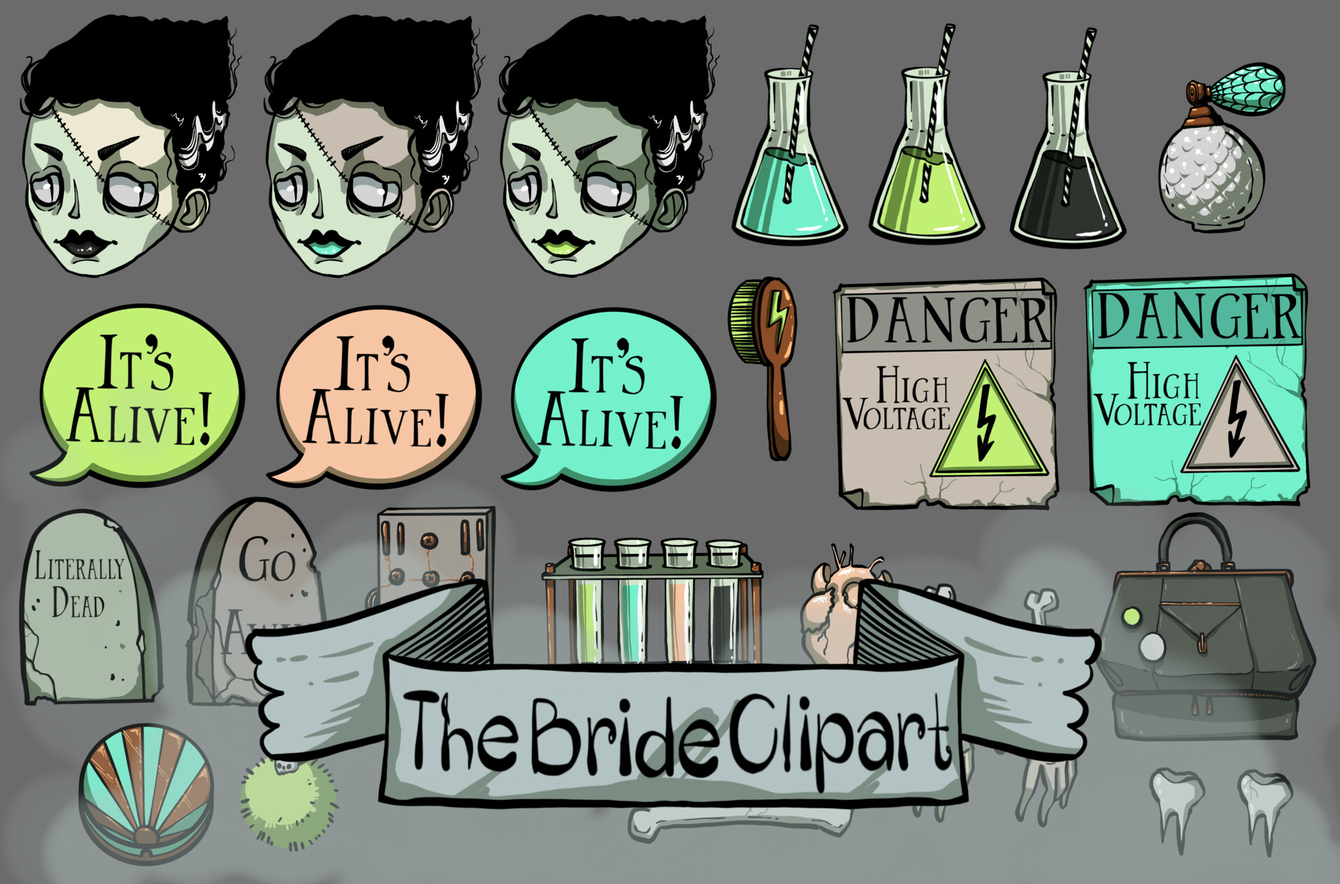 ArtStation - Frankenstein's Bride Clipart