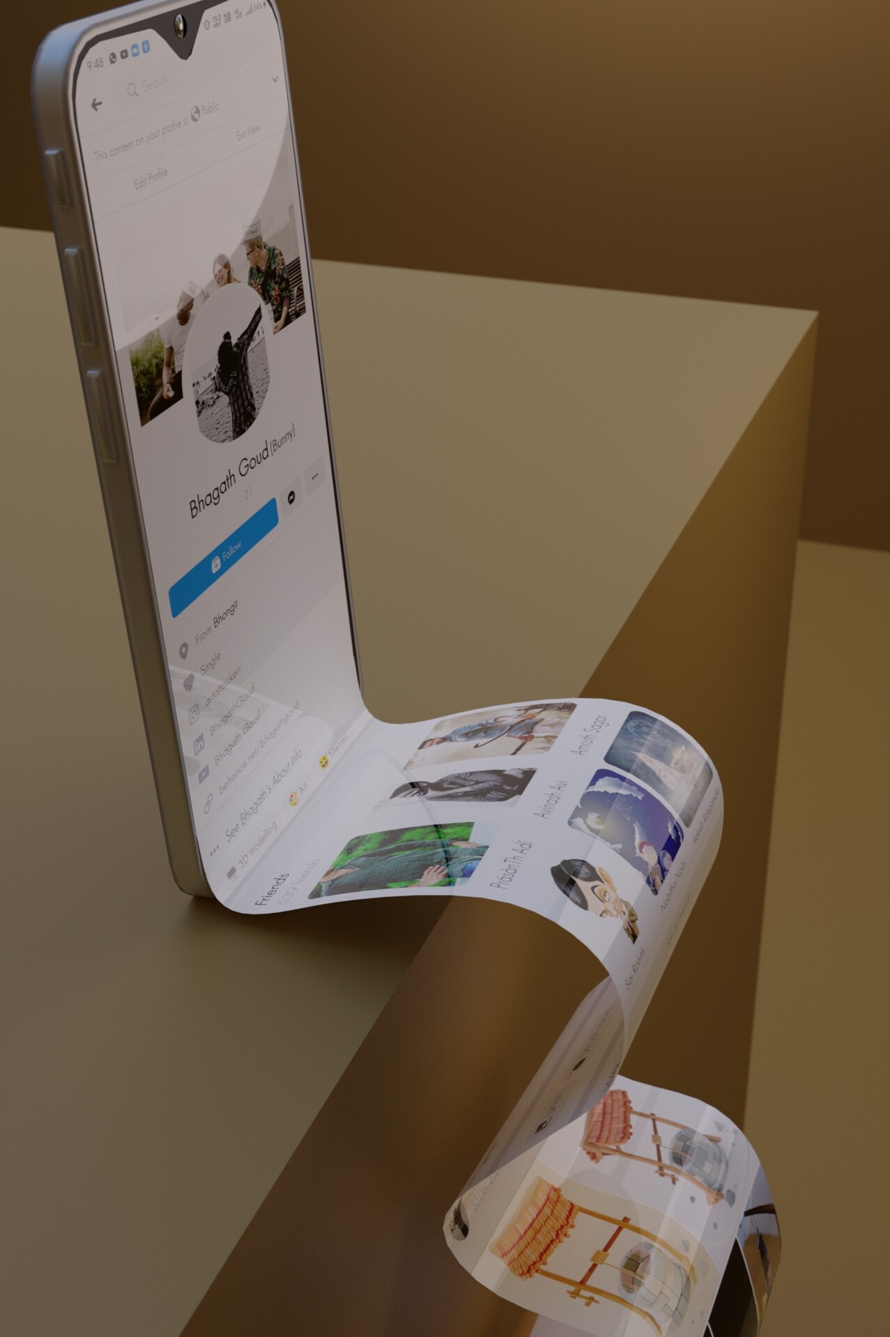 Bhagath Goud - long screen Smart phone.