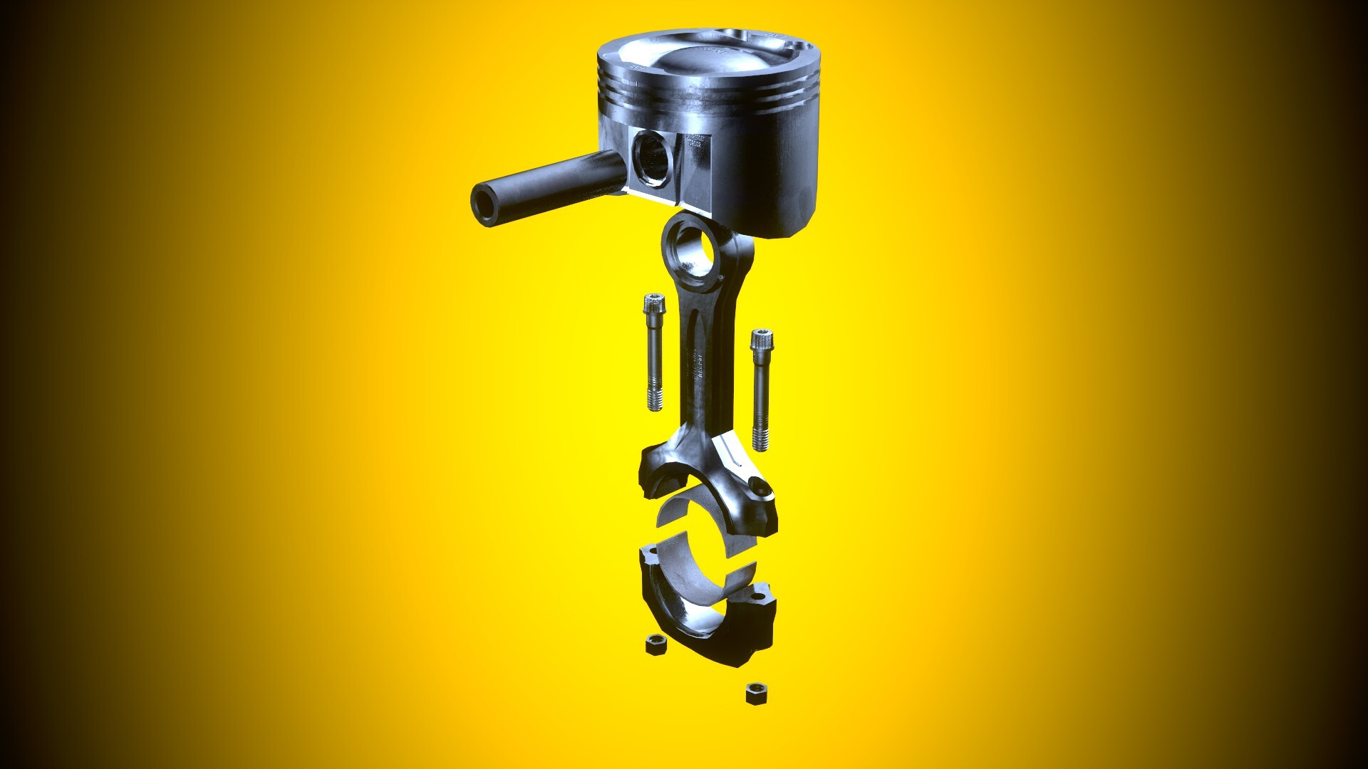 ArtStation - Car Engine Piston and Connecting Rod