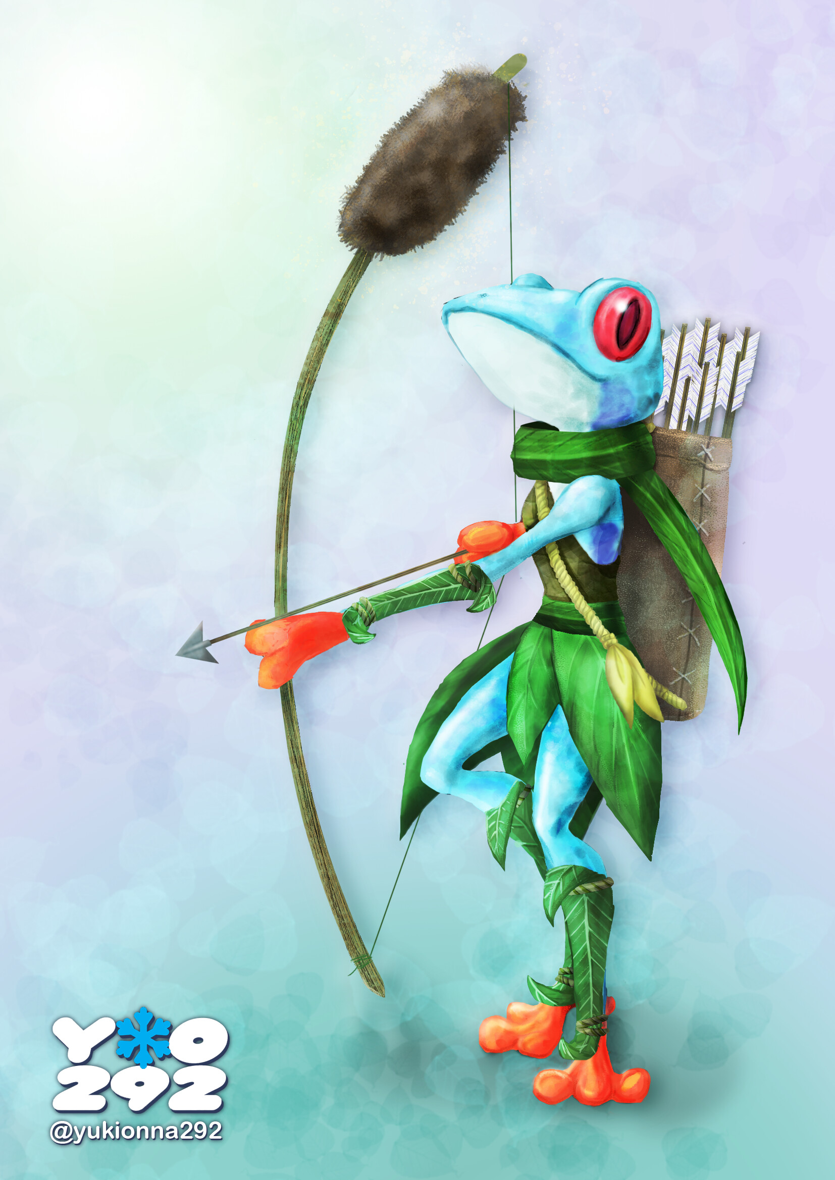 ArtStation - 2D archer frog