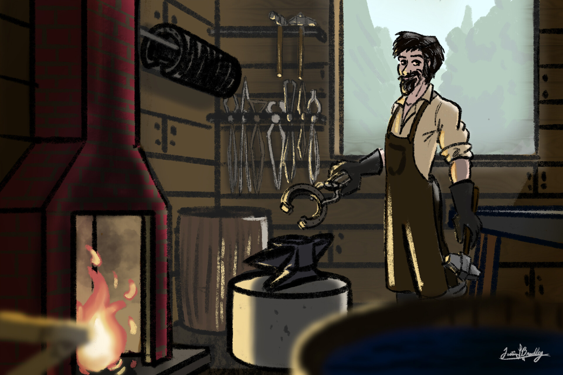 ArtStation - “The Blacksmith,” Digital on Procreate, 2019