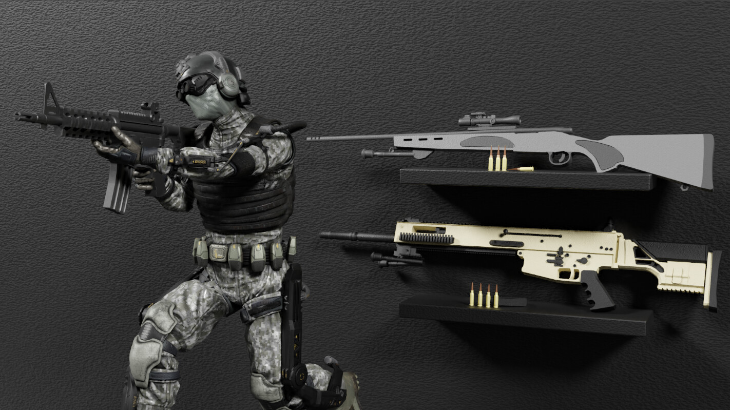 ArtStation - Man Shooting Scene