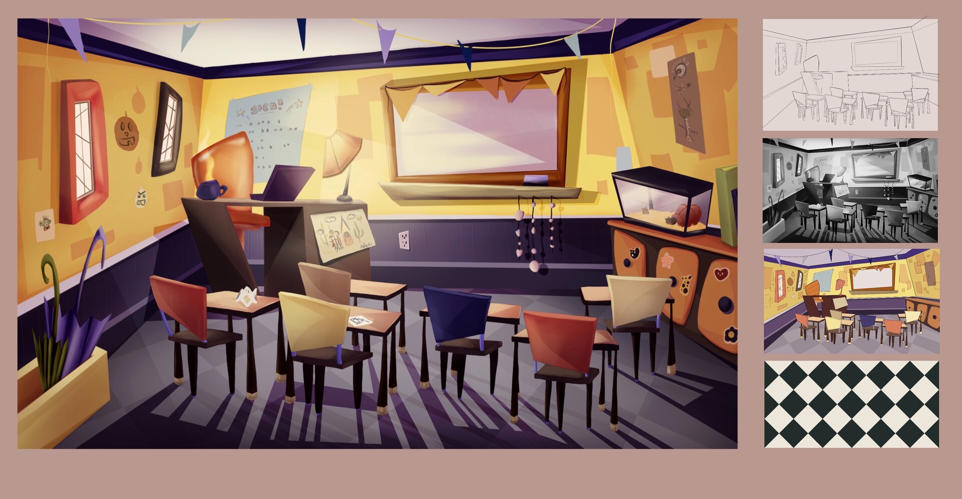 ArtStation - Warped Classroom Environment
